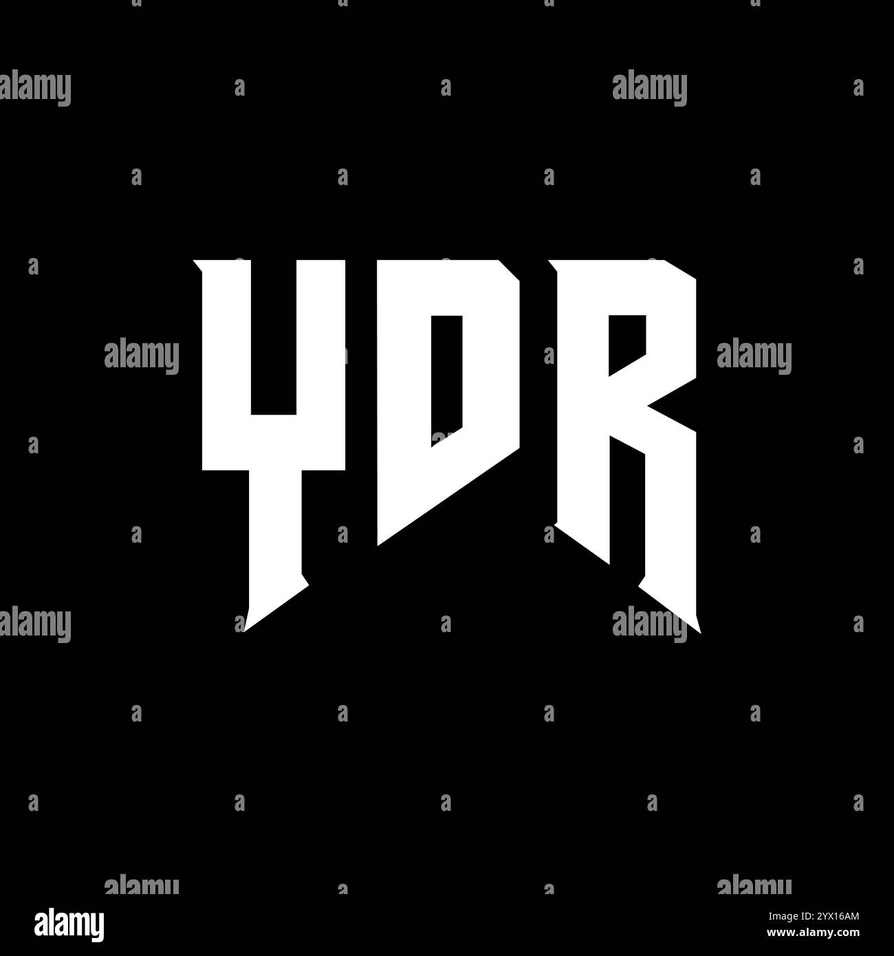 YDR letter logo design for technology company. YDR logo design black ...