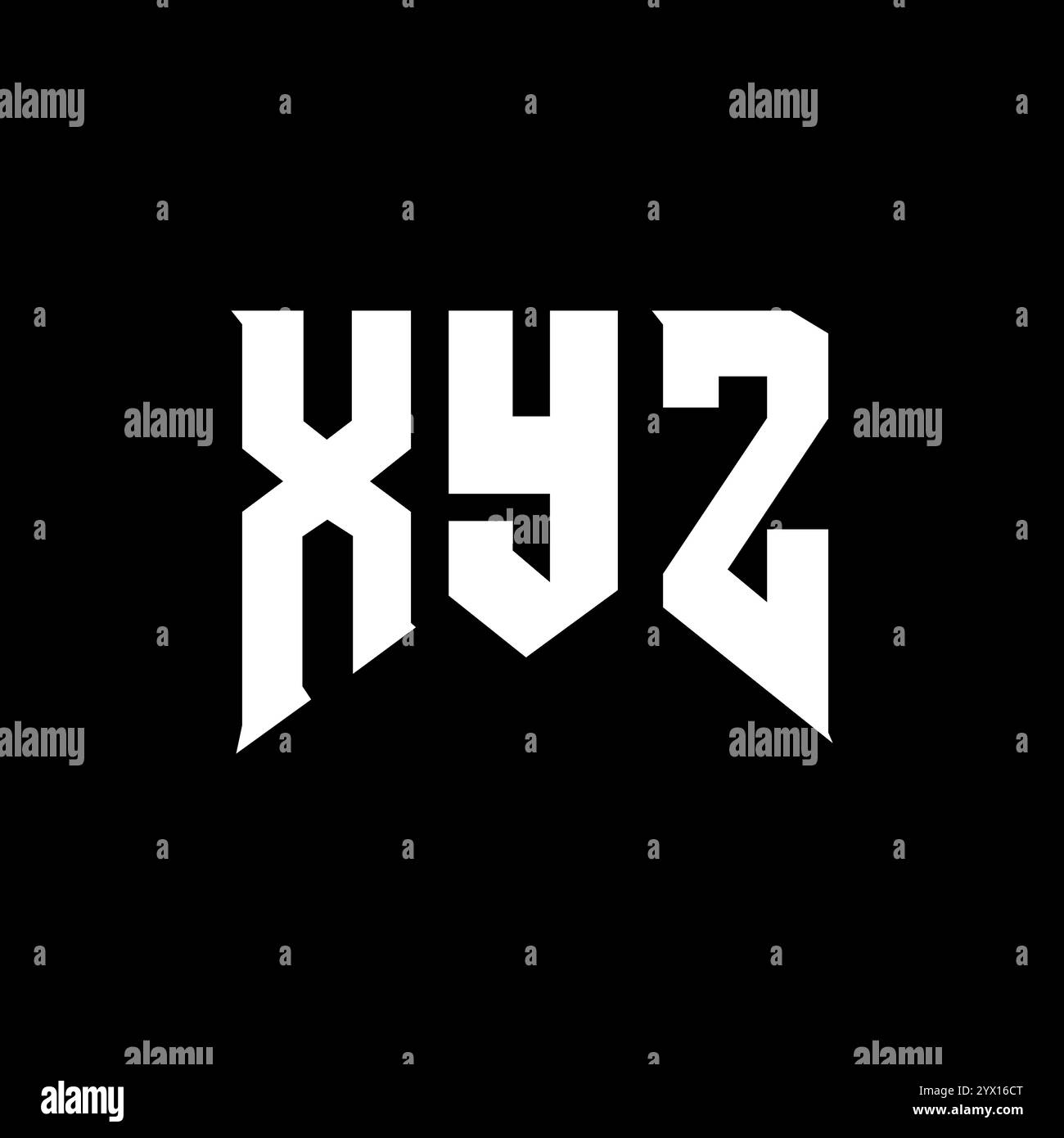 XYZ letter logo design for technology company. XYZ logo design black ...