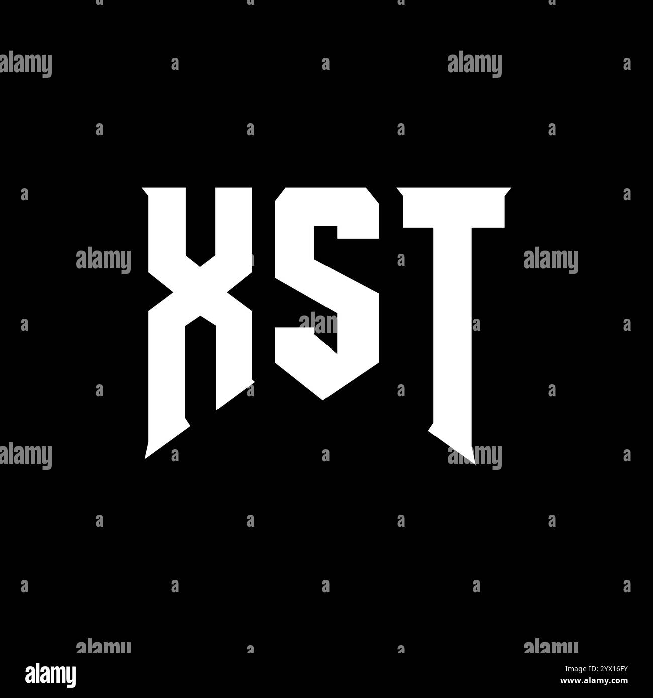 XST letter logo design for technology company. XST logo design black and white color combination ...