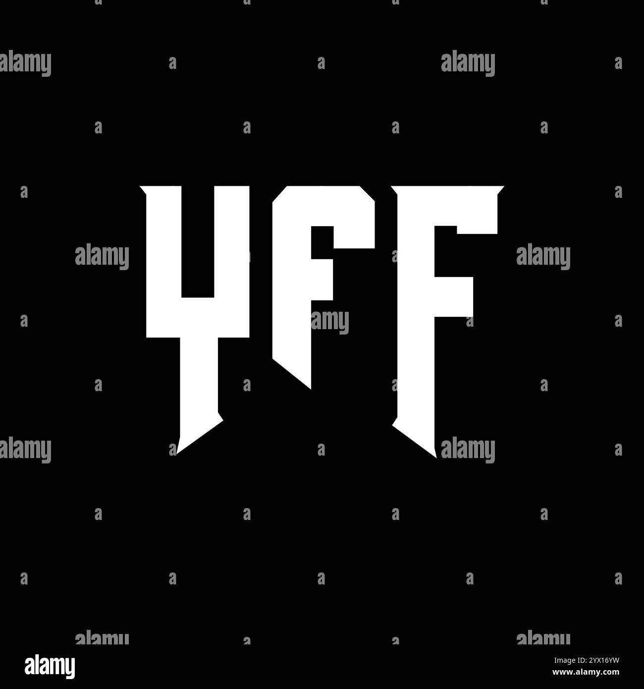 YFF letter logo design for technology company. YFF logo design black and white color combination ...