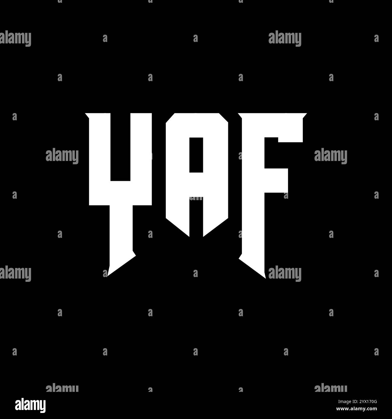 YAF letter logo design for technology company. YAF logo design black and white color combination ...