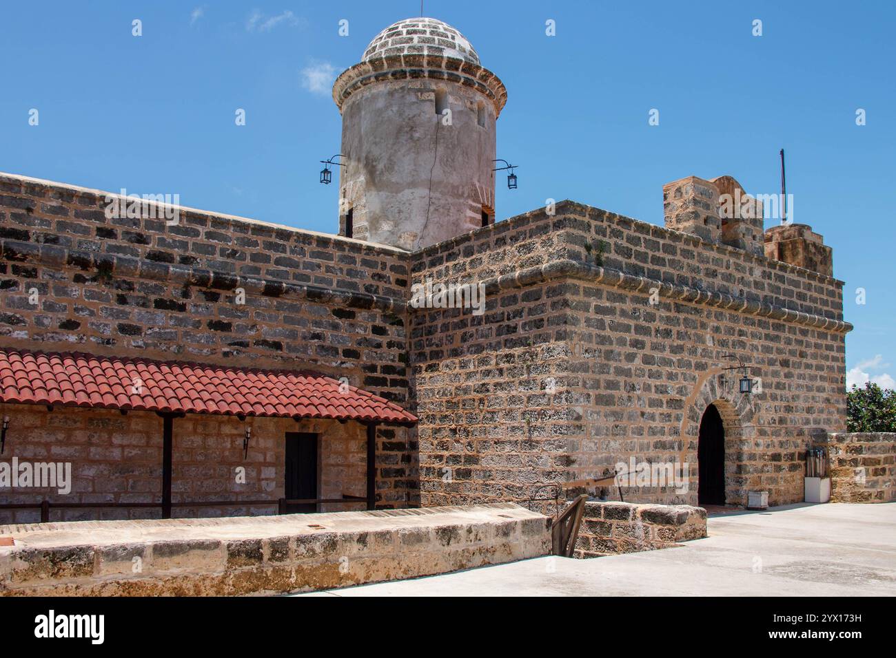 The Inside of Castillo de Jagua, a turret and the fortified walls ...