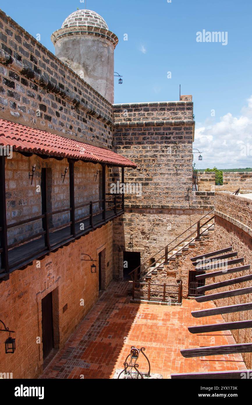 The Inside of Castillo de Jagua, a turret and the fortified walls ...