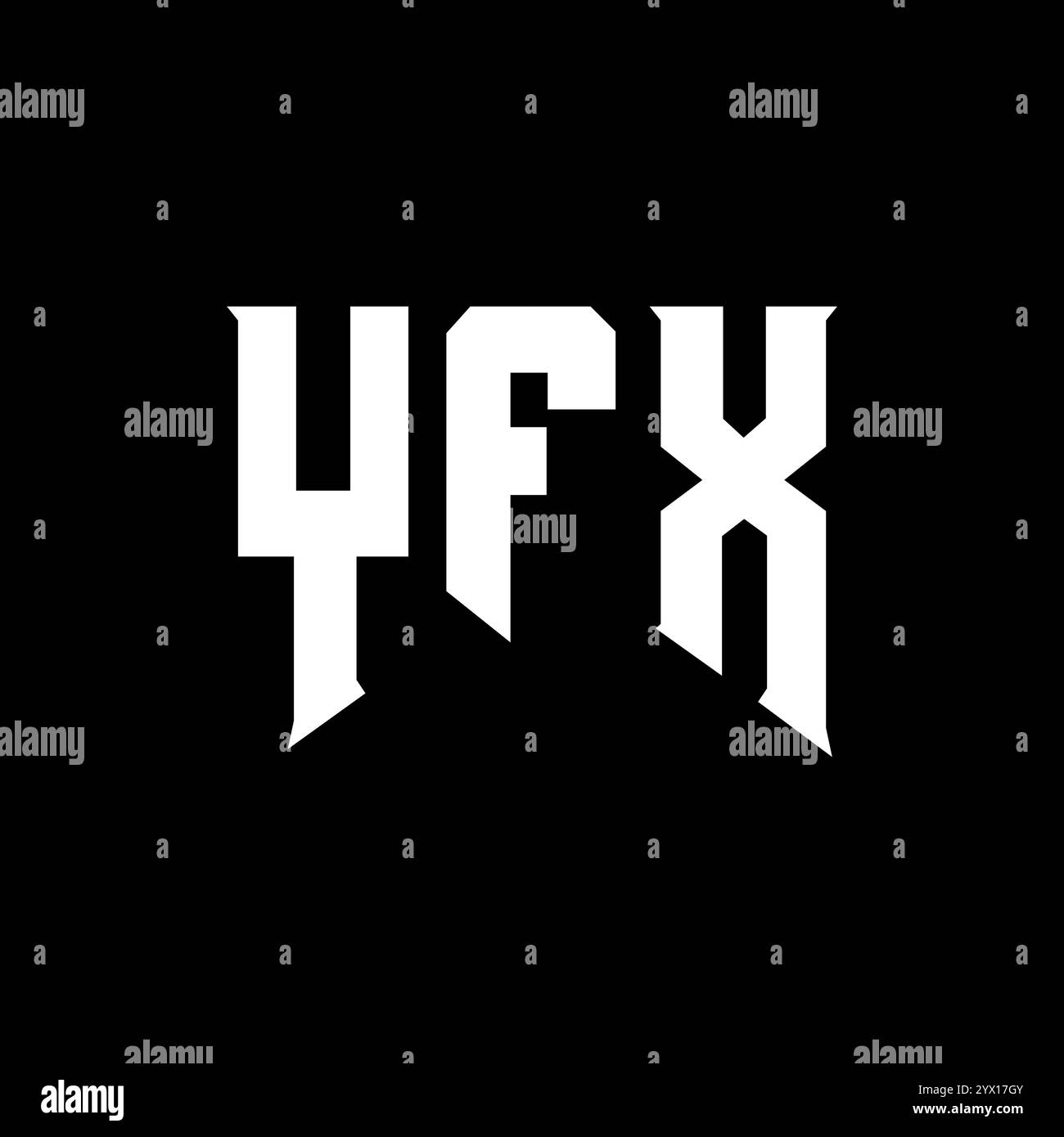 YFX letter logo design for technology company. YFX logo design black and white color combination ...
