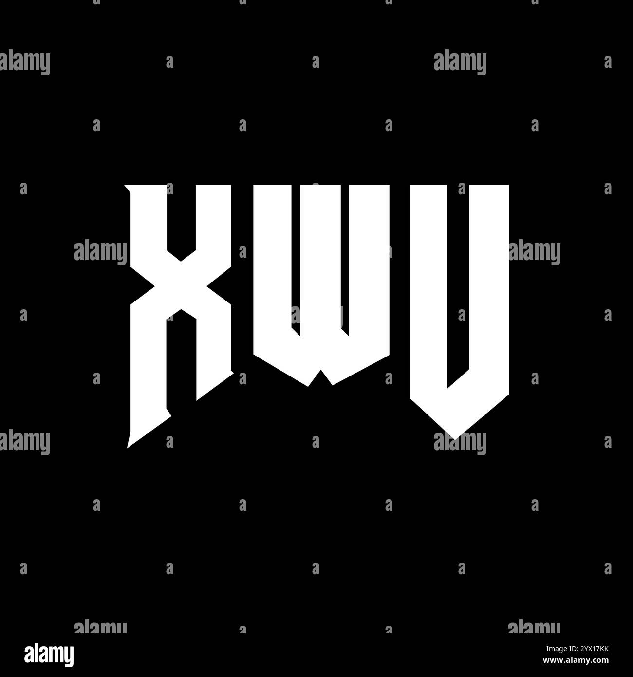 XWU letter logo design for technology company. XWU logo design black and white color combination ...