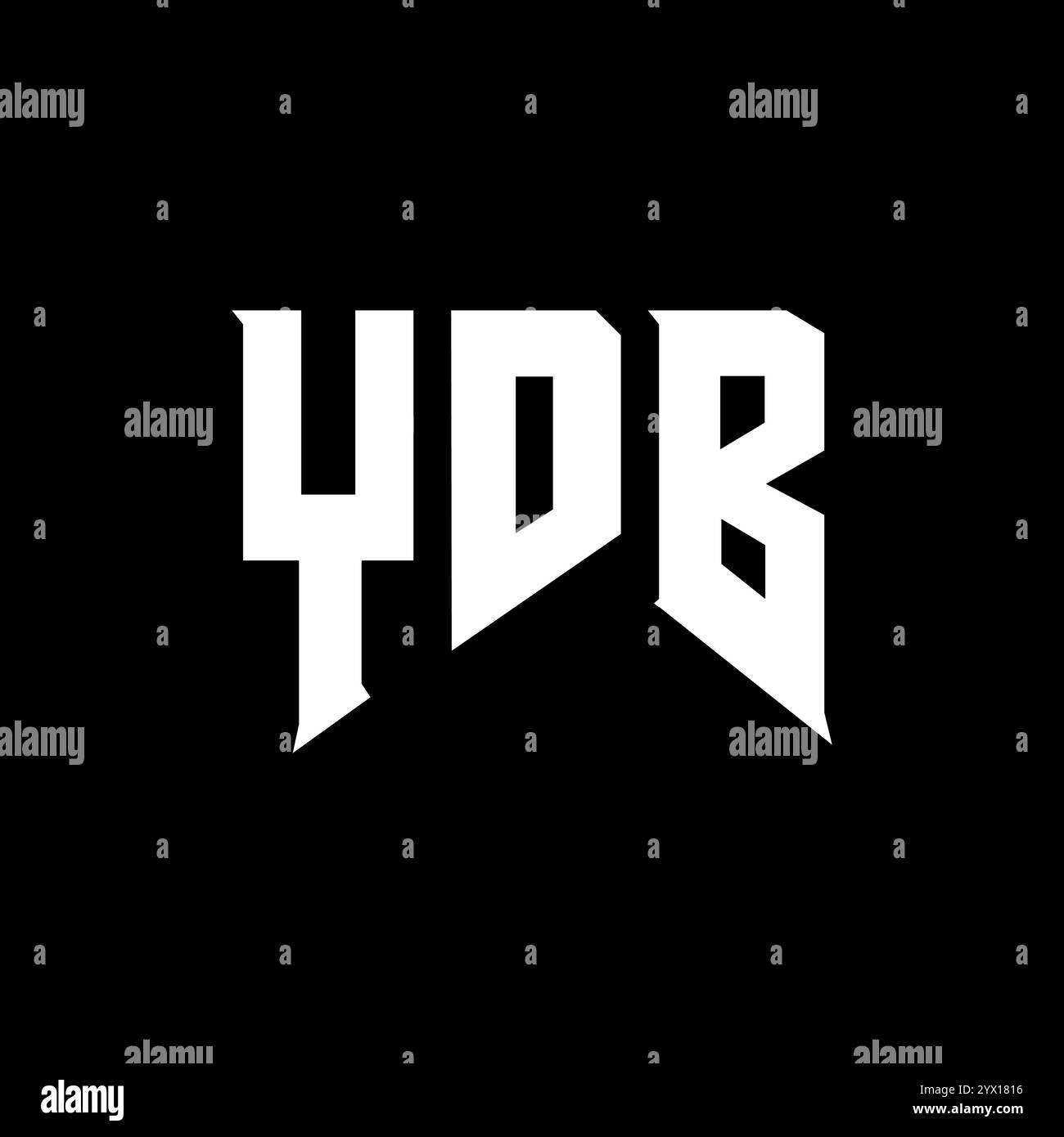 YDB letter logo design for technology company. YDB logo design black and white color combination ...