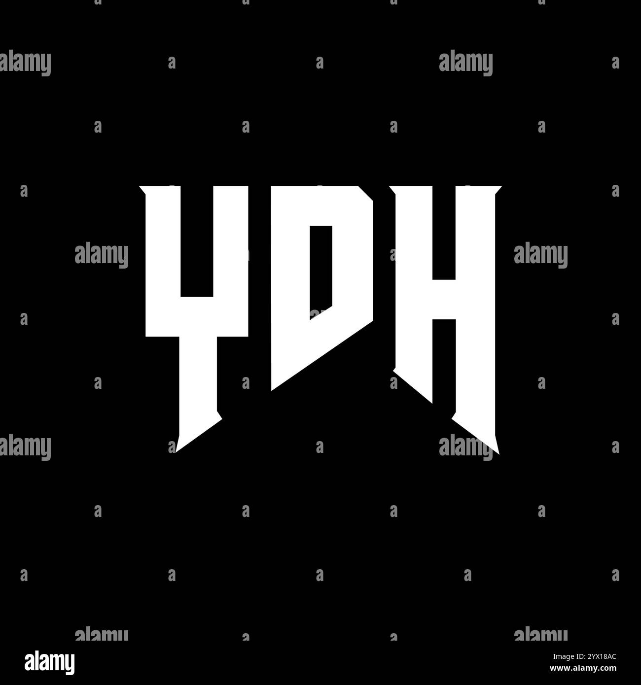 YDH letter logo design for technology company. YDH logo design black and white color combination ...
