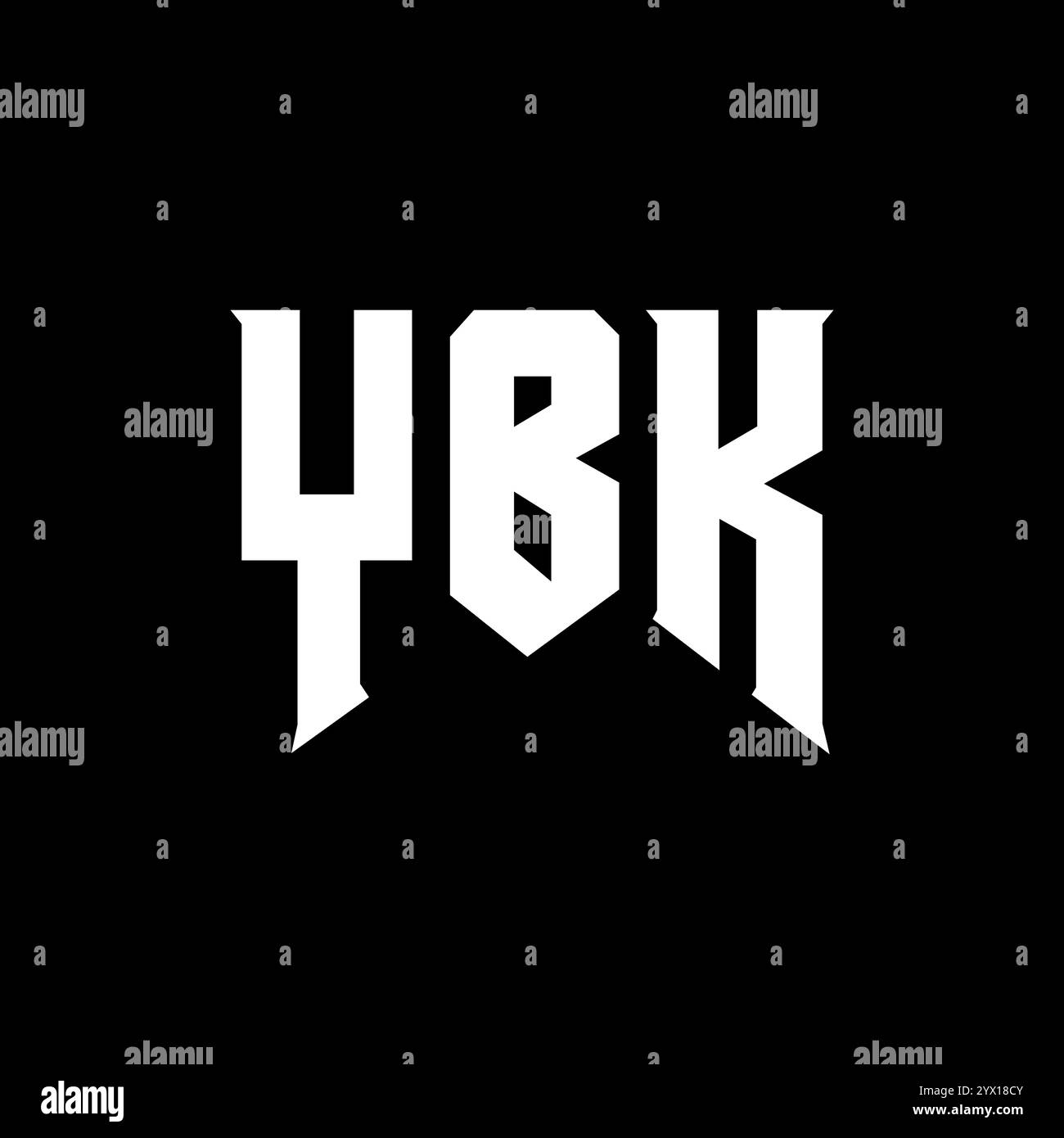 YBK letter logo design for technology company. YBK logo design black ...