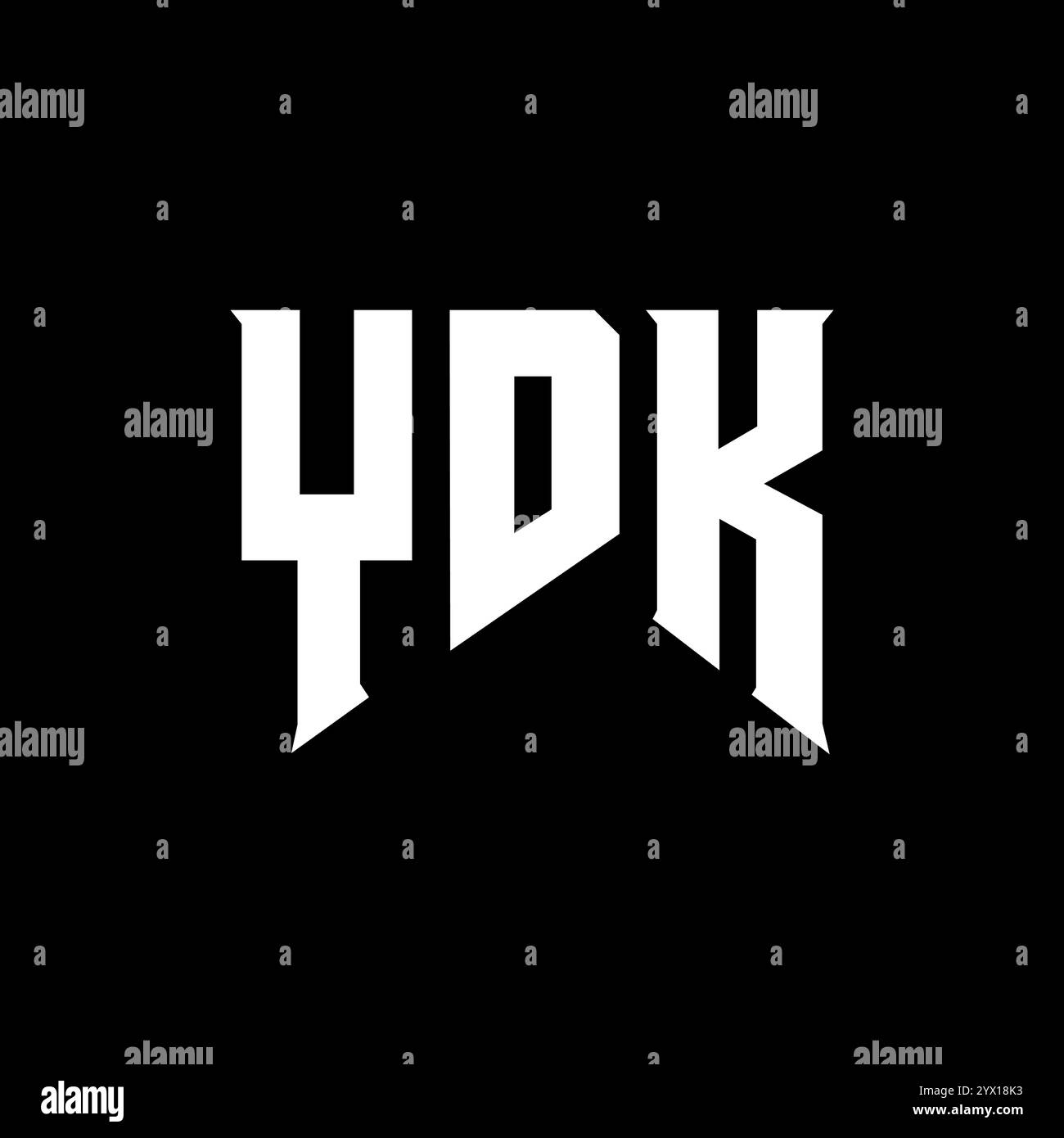 YDK letter logo design for technology company. YDK logo design black and white color combination ...