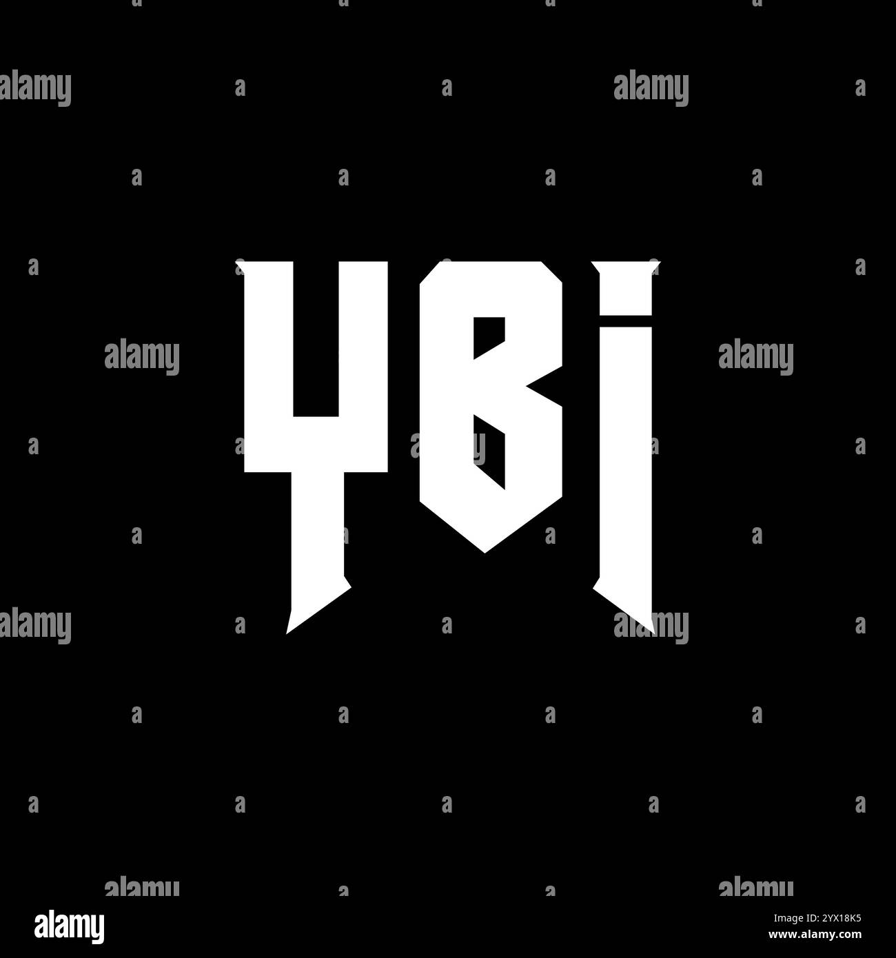 YBI letter logo design for technology company. YBI logo design black ...