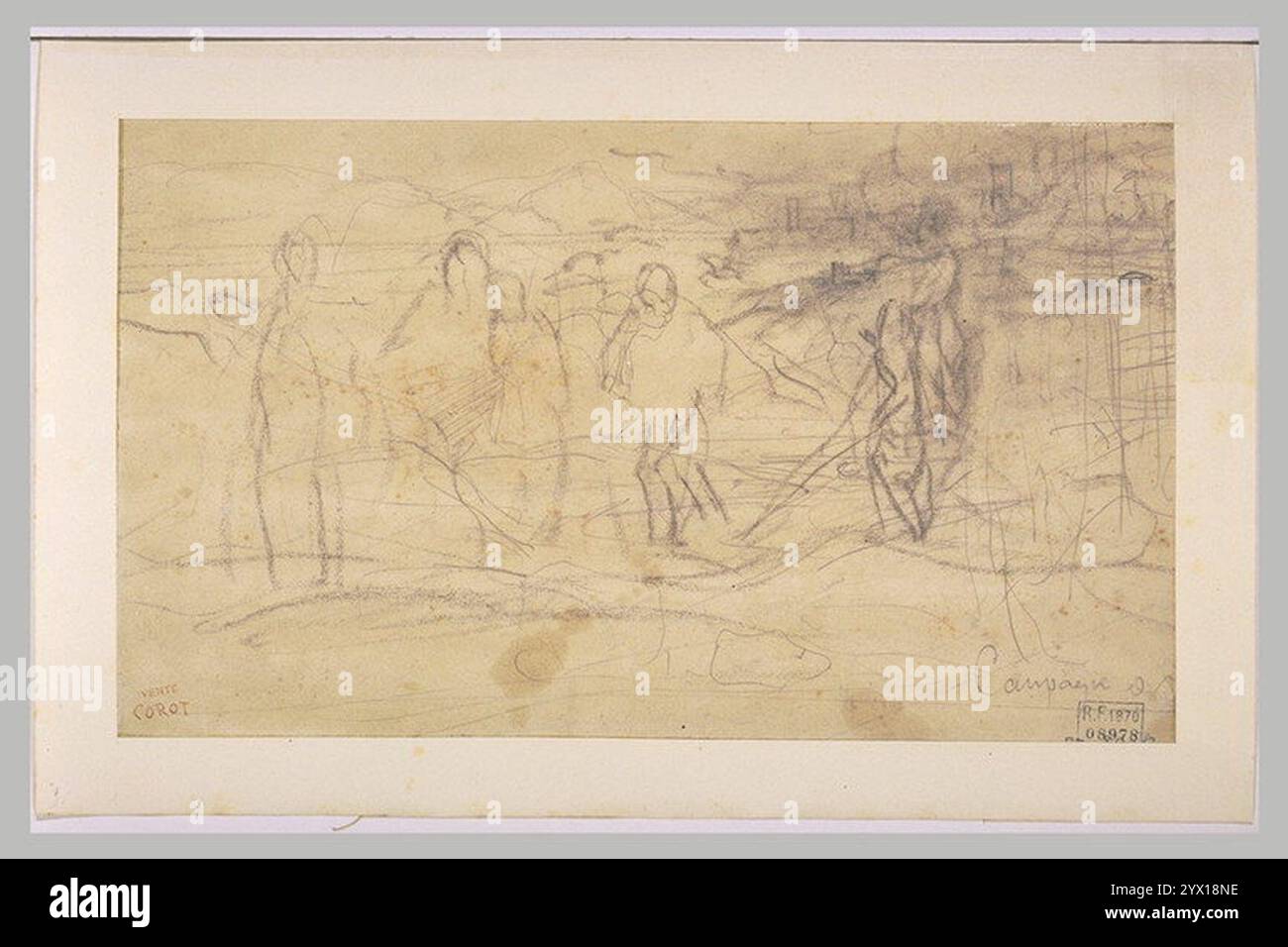 Corot - Figures dans un paysage Stock Photo - Alamy