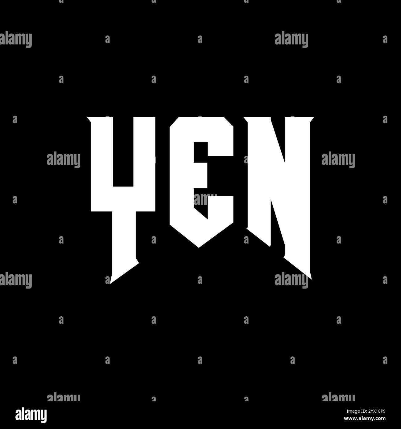 YEN letter logo design for technology company. YEN logo design black ...