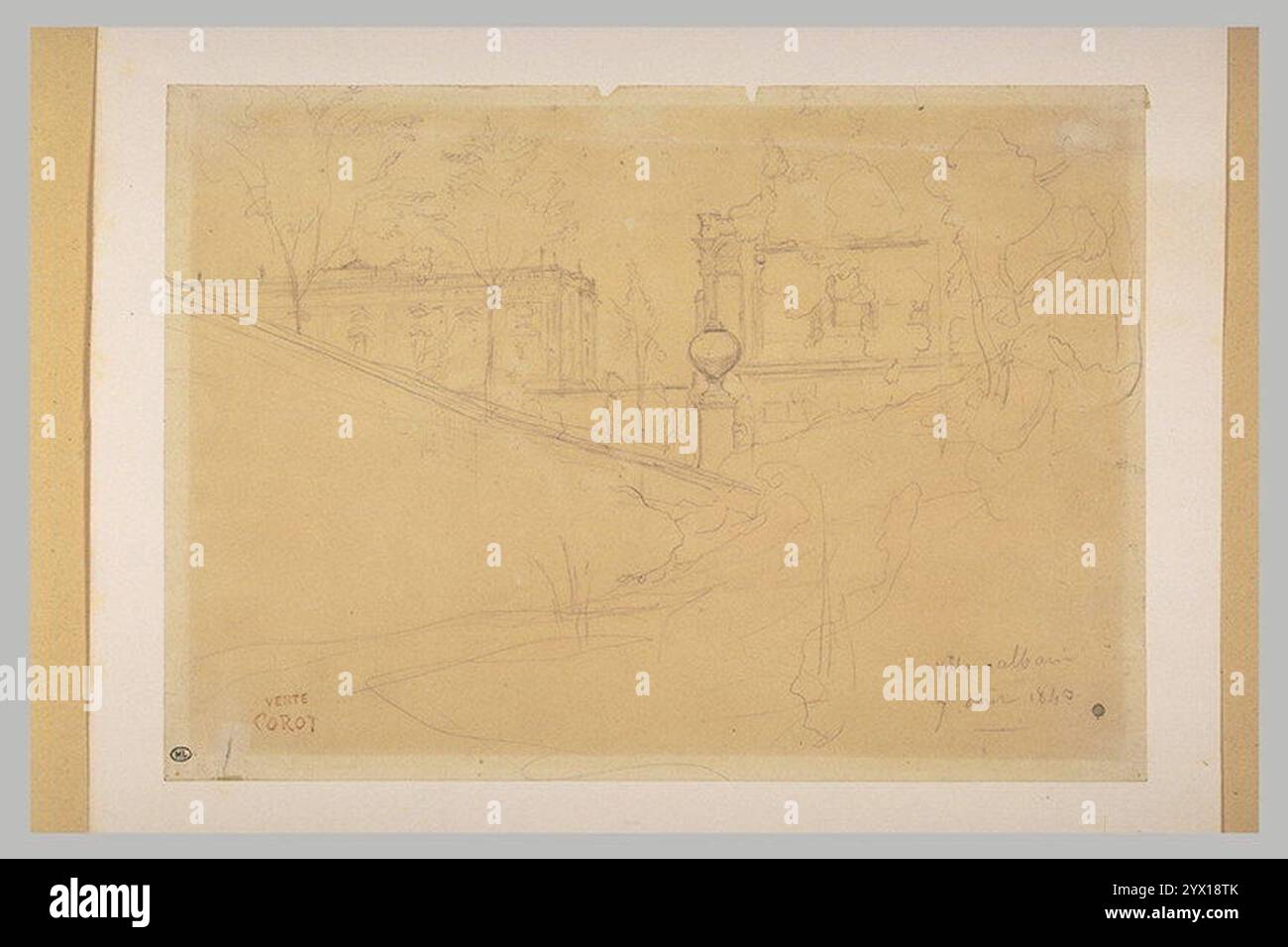 Corot - La Villa Albani à Rome Stock Photo - Alamy
