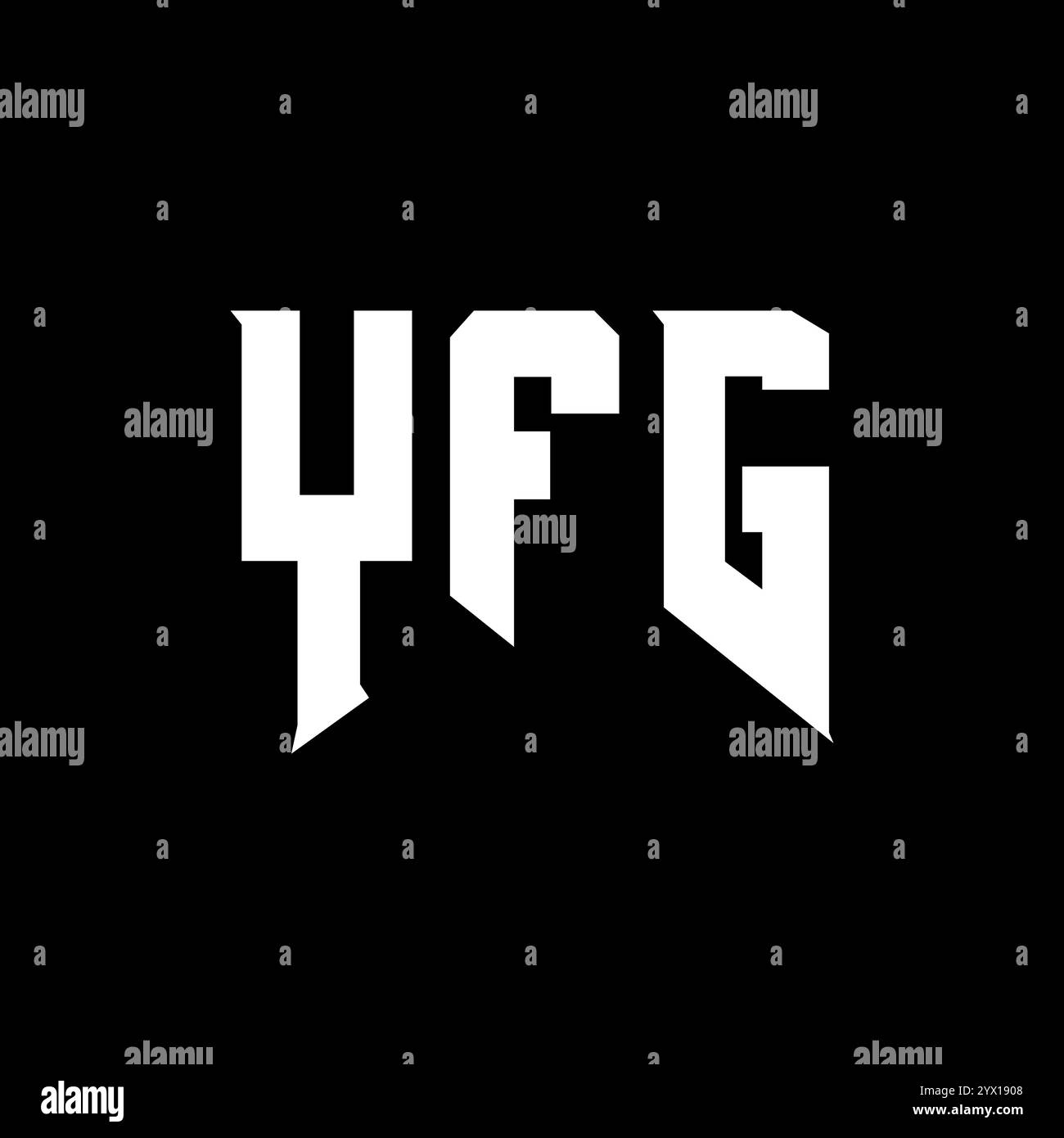 YFG letter logo design for technology company. YFG logo design black and white color combination ...