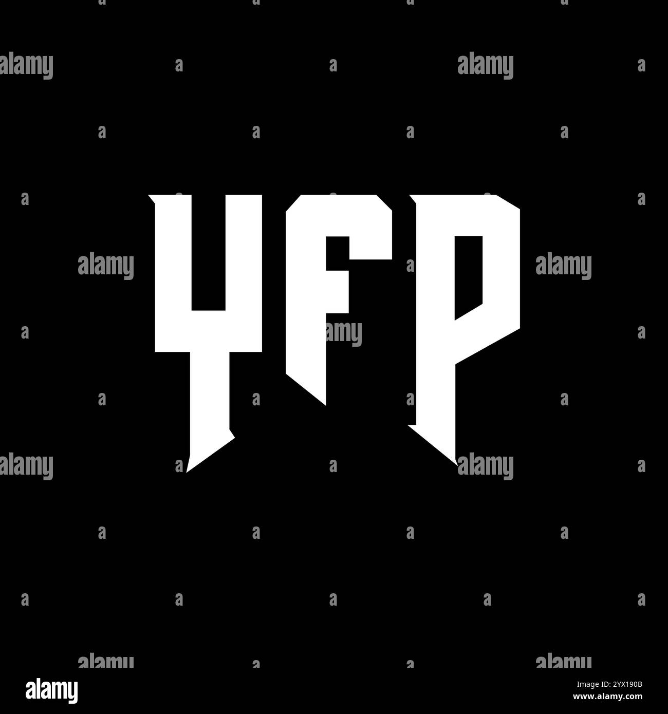 YFP letter logo design for technology company. YFP logo design black and white color combination ...