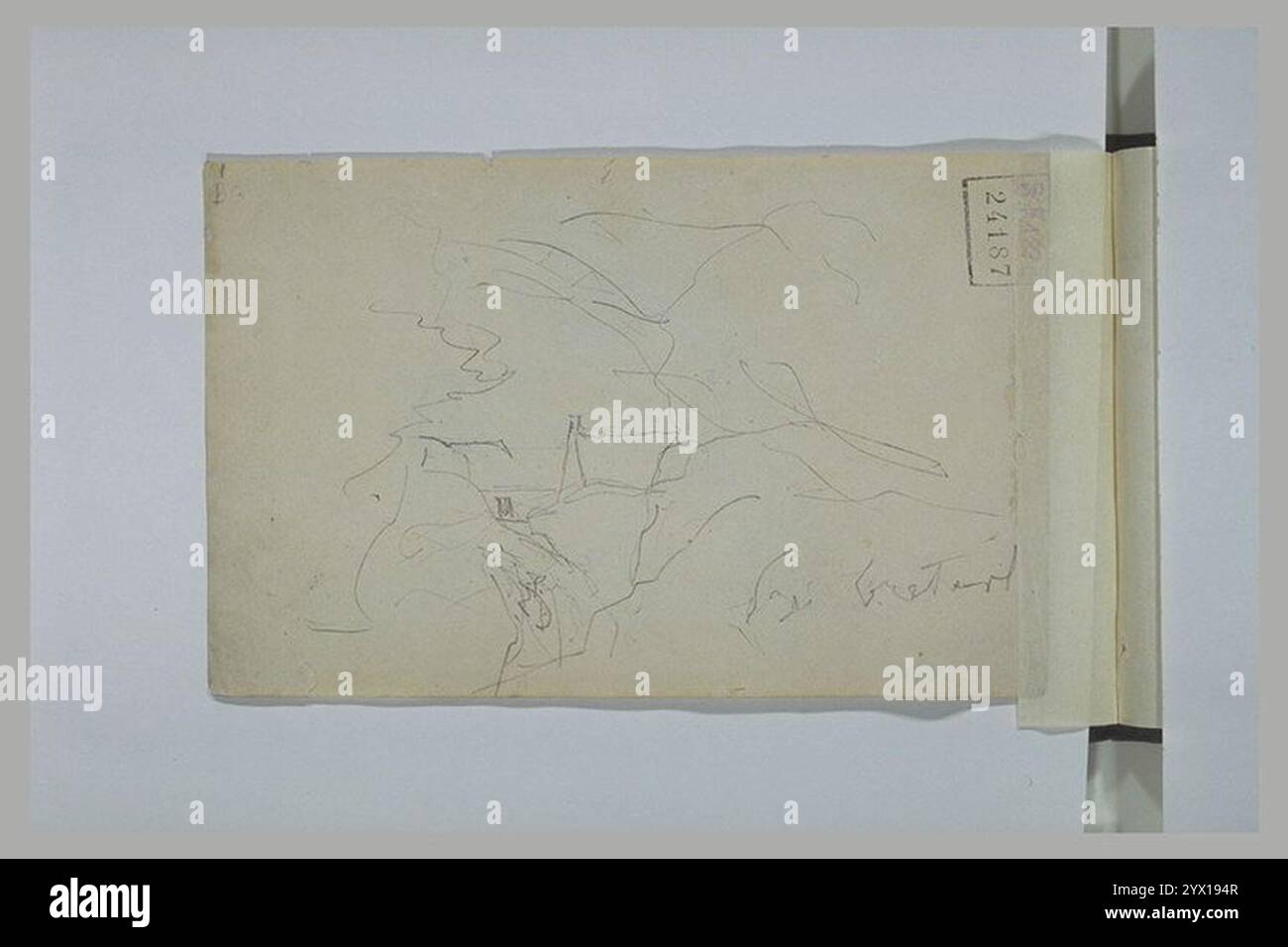 Corot - Paysage maison dans un ravin Stock Photo - Alamy