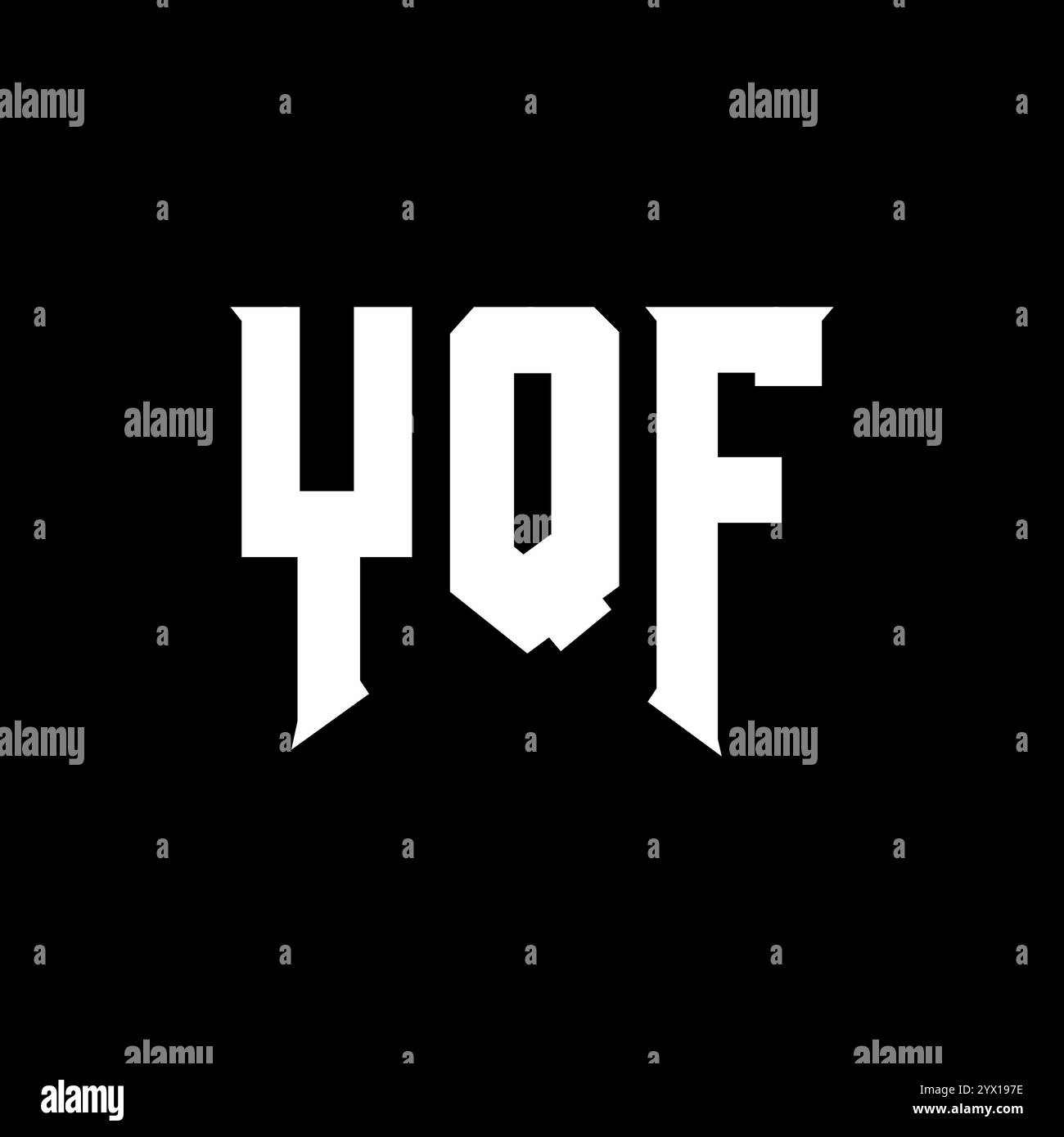 YQF letter logo design for technology company. YQF logo design black and white color combination ...