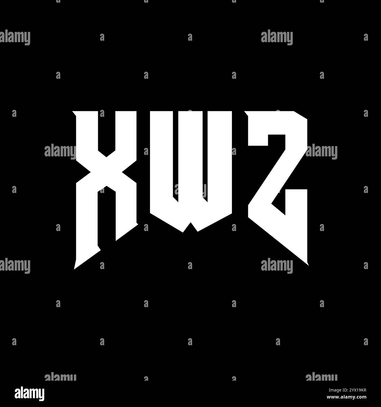 XWZ letter logo design for technology company. XWZ logo design black ...