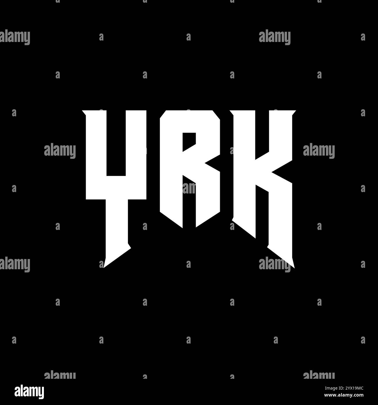 YRK letter logo design for technology company. YRK logo design black and white color combination ...