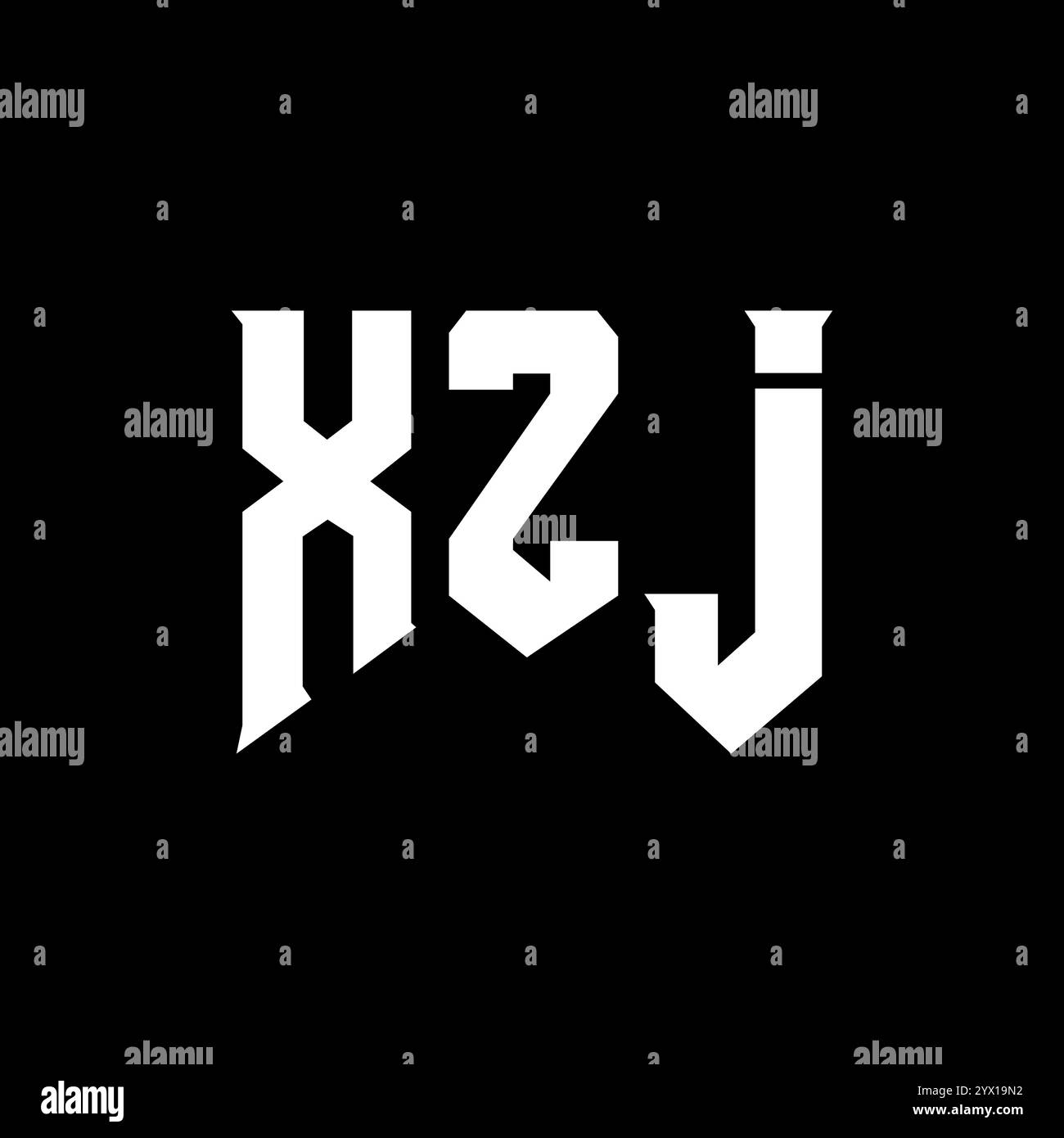 XZJ letter logo design for technology company. XZJ logo design black ...