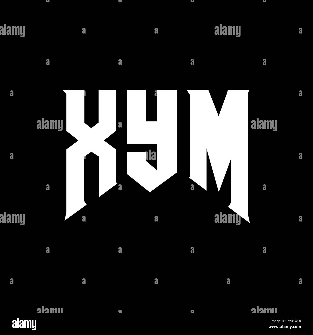 XYM letter logo design for technology company. XYM logo design black and white color combination ...