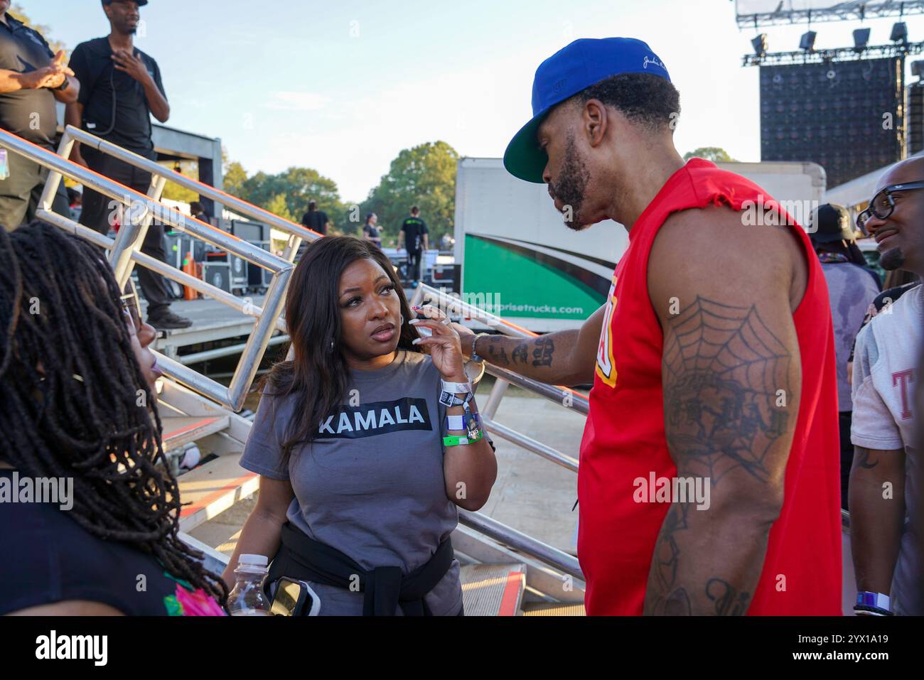 U.S. Rep. Jasmine Crockett (D-TX) and Method Man (Clifford Smith Jr.) attend One Musicfest on ...