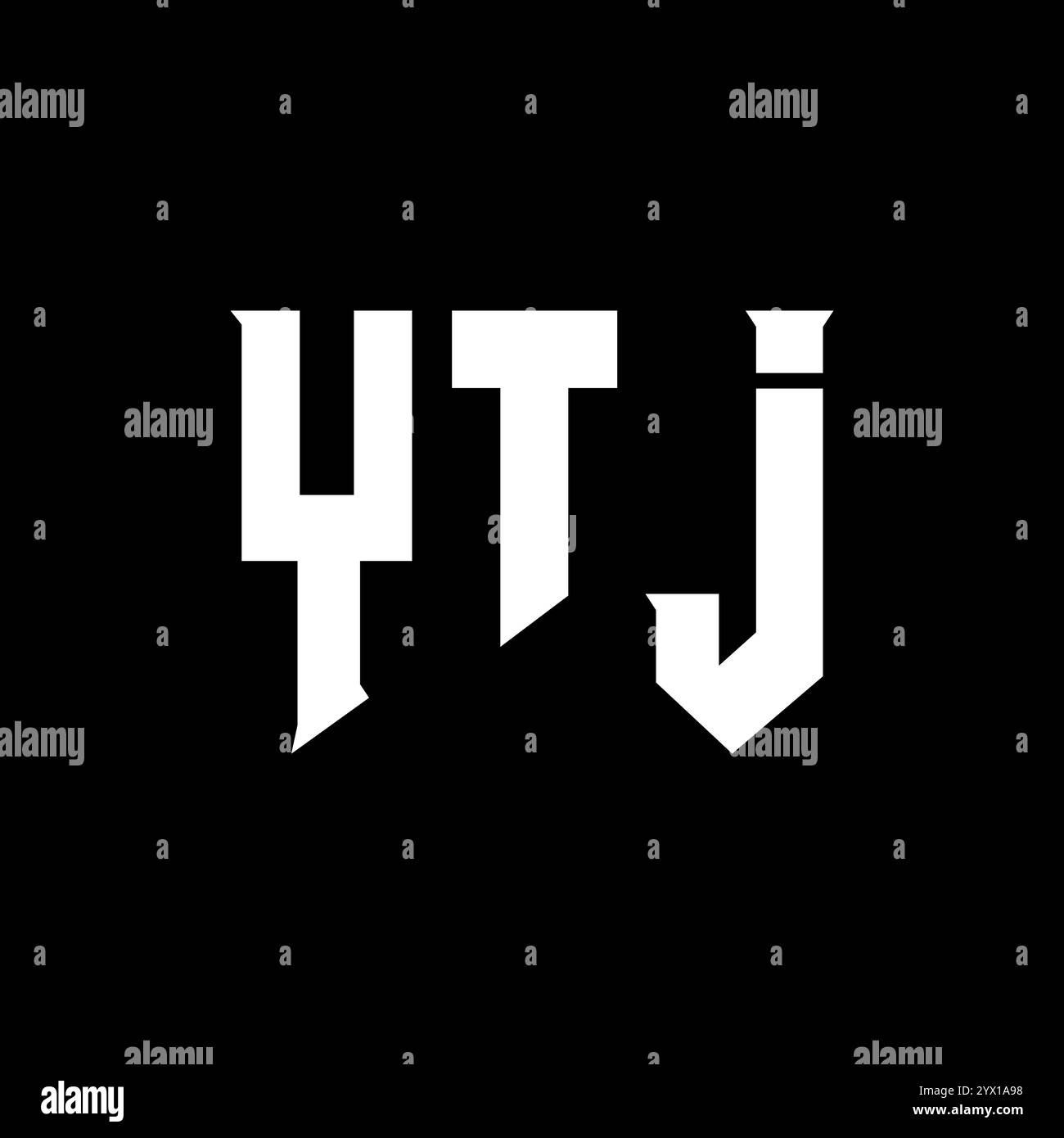 YTJ letter logo design for technology company. YTJ logo design black and white color combination ...