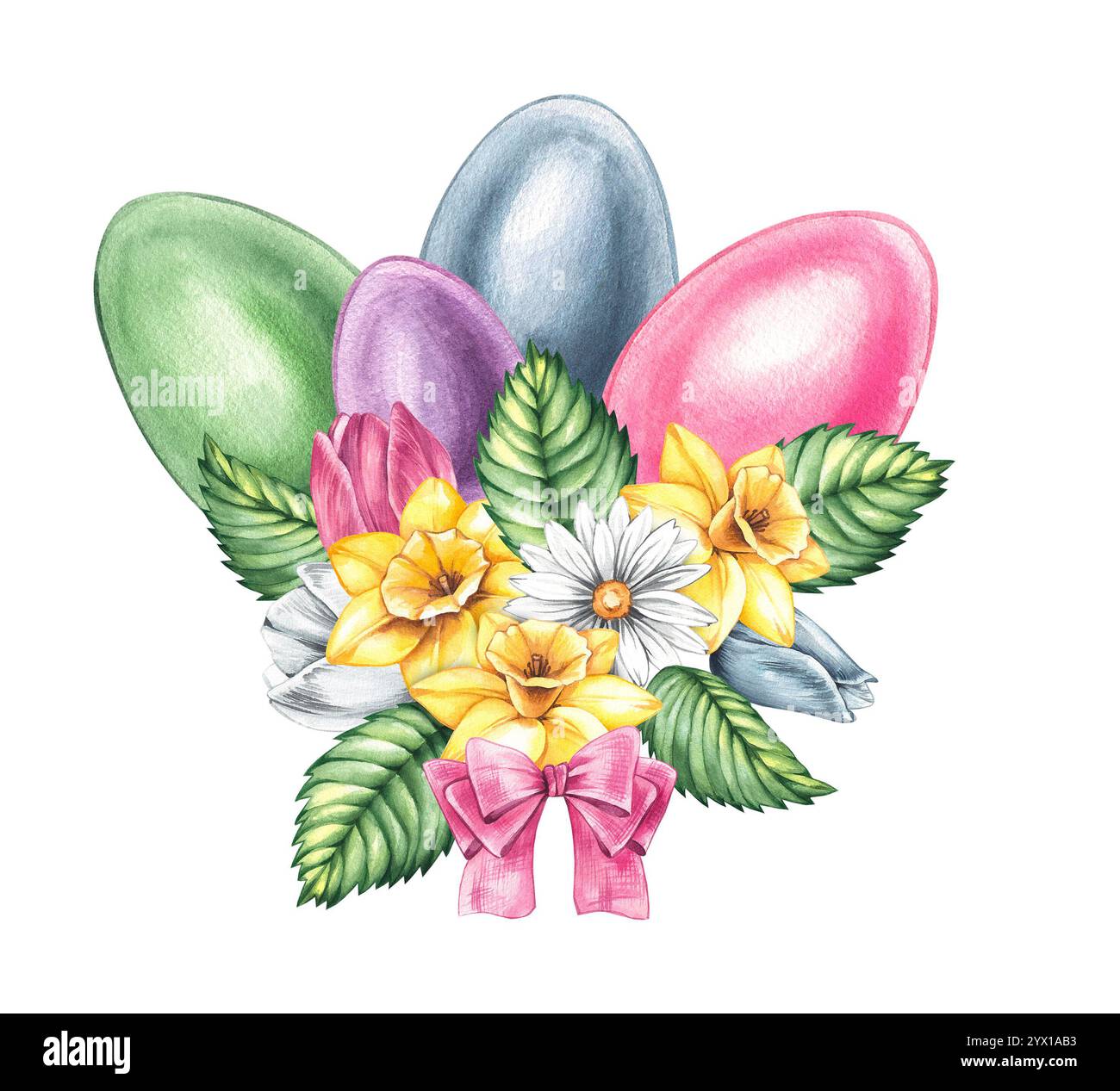 Watercolor Spring Illustration Isolated Farm Stock Photo - Alamy