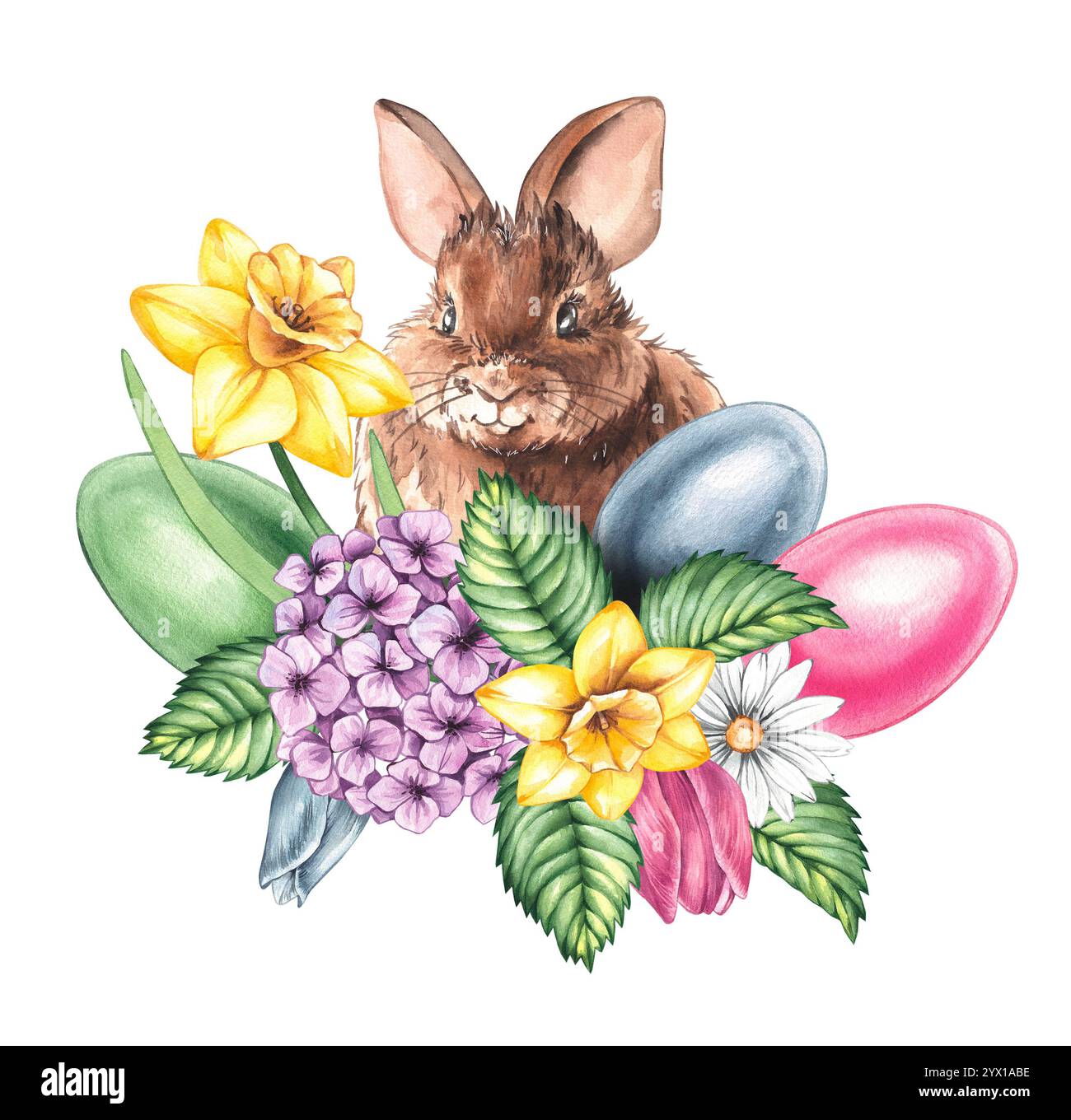 Watercolor Spring Illustration Isolated Farm Stock Photo - Alamy