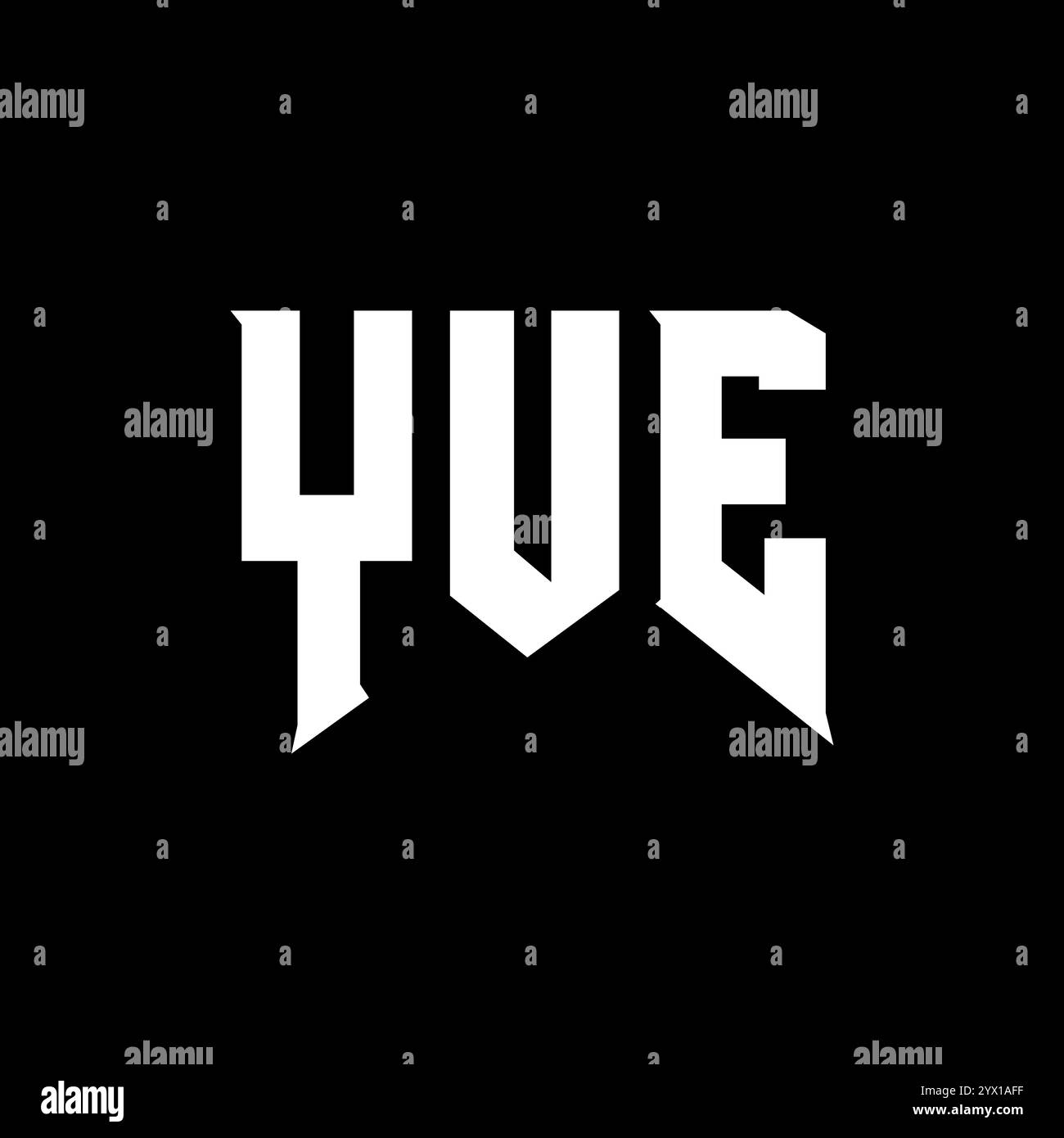 YUE letter logo design for technology company. YUE logo design black and white color combination ...