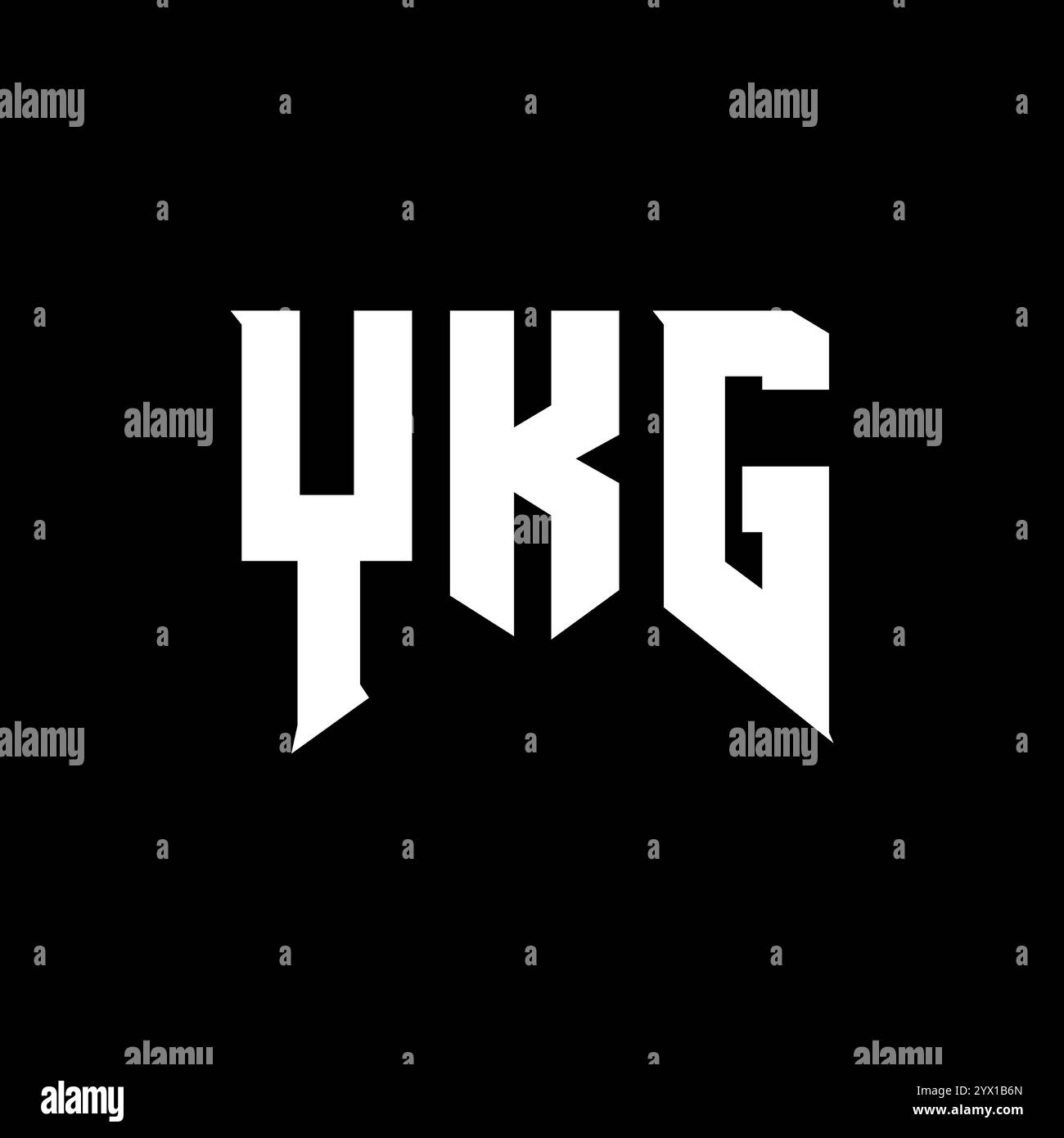 YKG letter logo design for technology company. YKG logo design black and white color combination ...