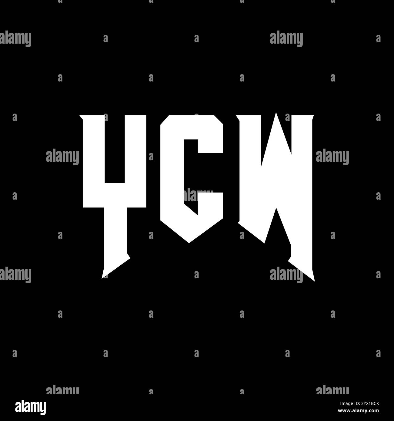 YCW letter logo design for technology company. YCW logo design black and white color combination ...