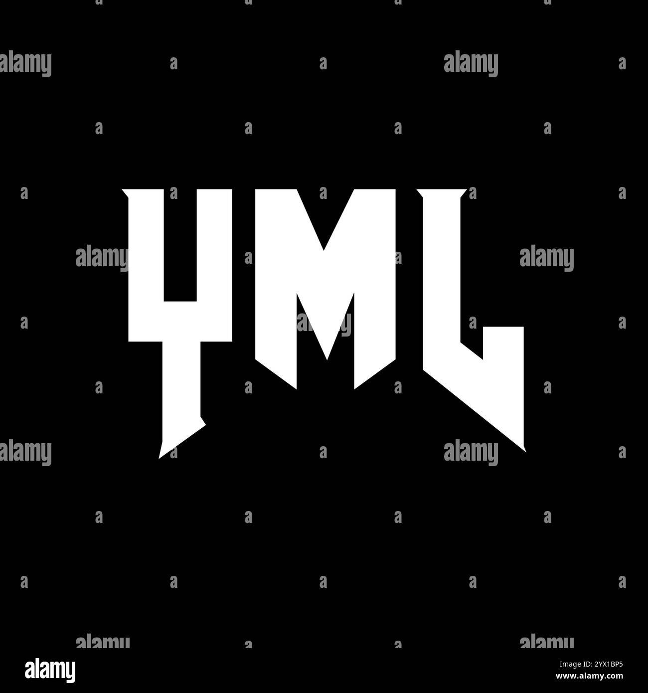 YML letter logo design for technology company. YML logo design black and white color combination ...
