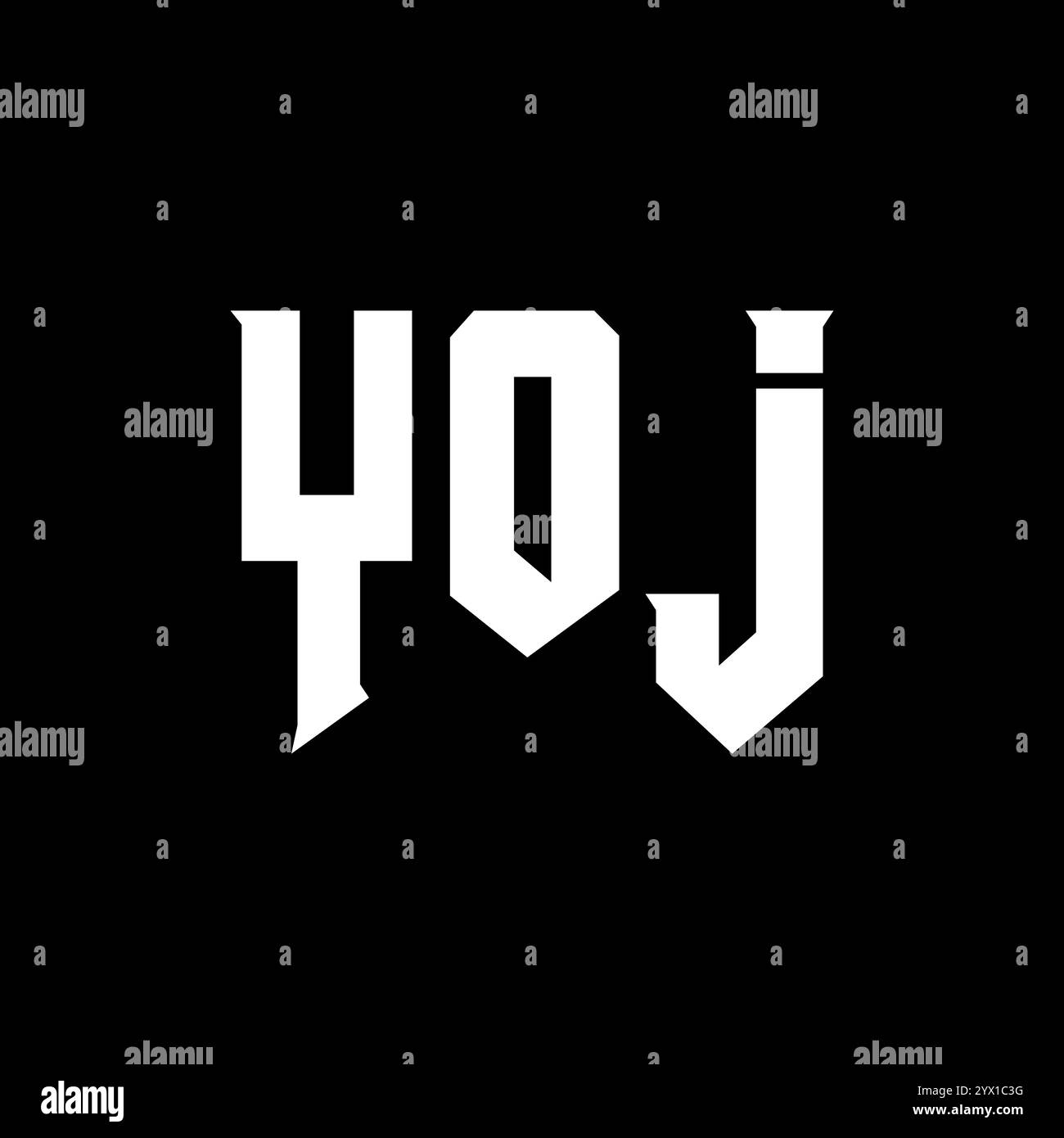 YOJ letter logo design for technology company. YOJ logo design black and white color combination ...