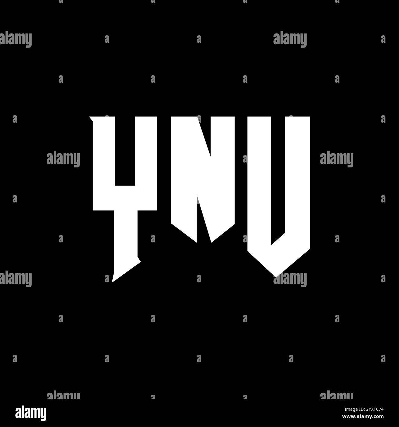 YNU letter logo design for technology company. YNU logo design black ...