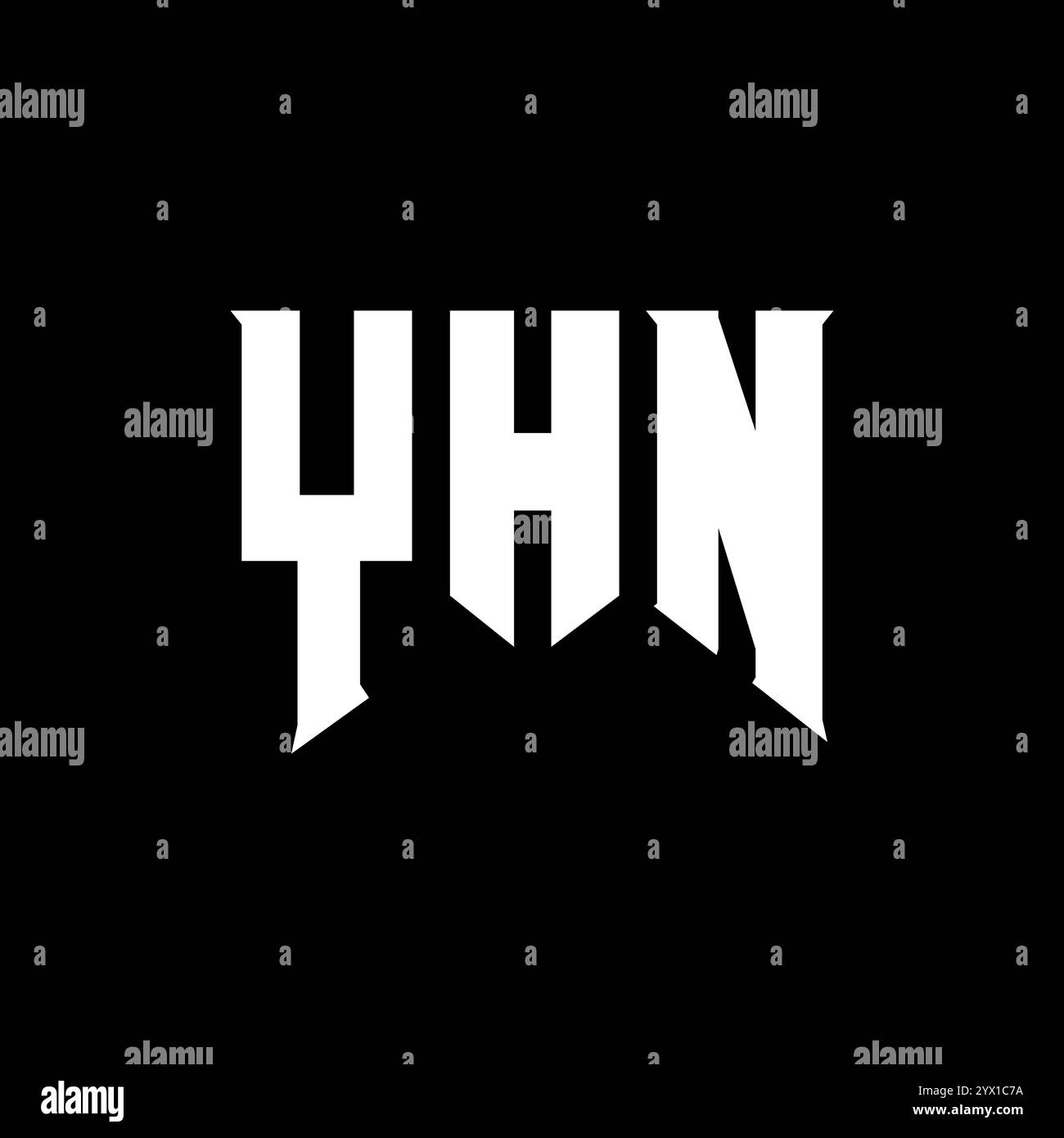 YHN letter logo design for technology company. YHN logo design black ...