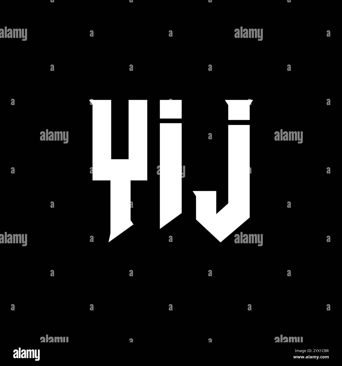 YIJ letter logo design for technology company. YIJ logo design black ...