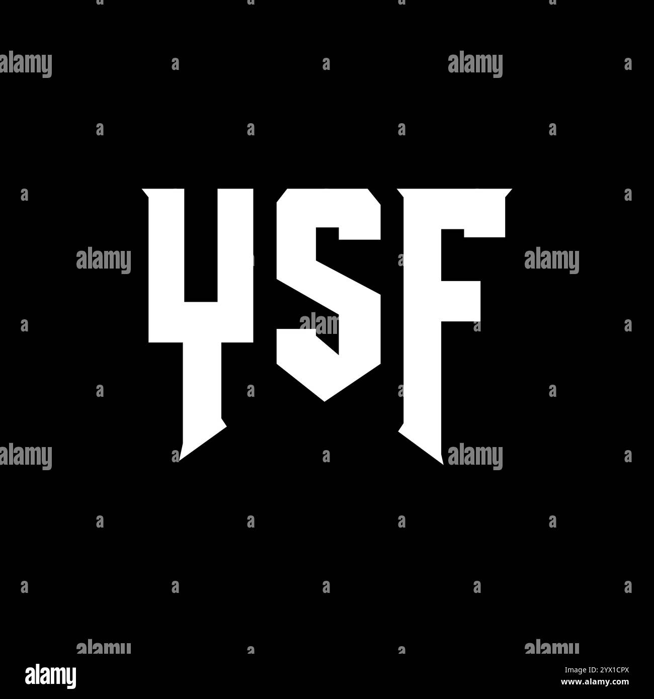 YSF letter logo design for technology company. YSF logo design black and white color combination ...