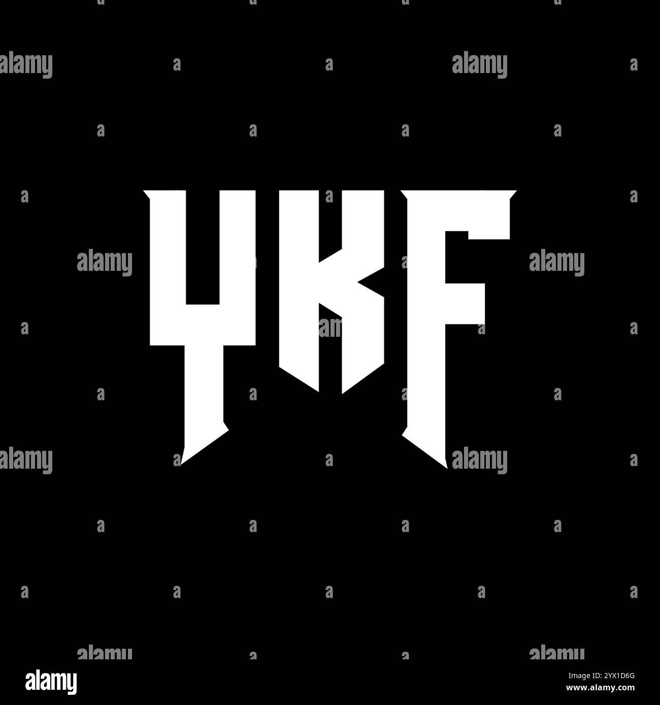 YKF letter logo design for technology company. YKF logo design black and white color combination ...