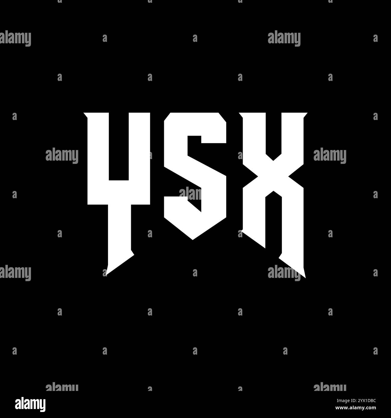 YSX letter logo design for technology company. YSX logo design black and white color combination ...