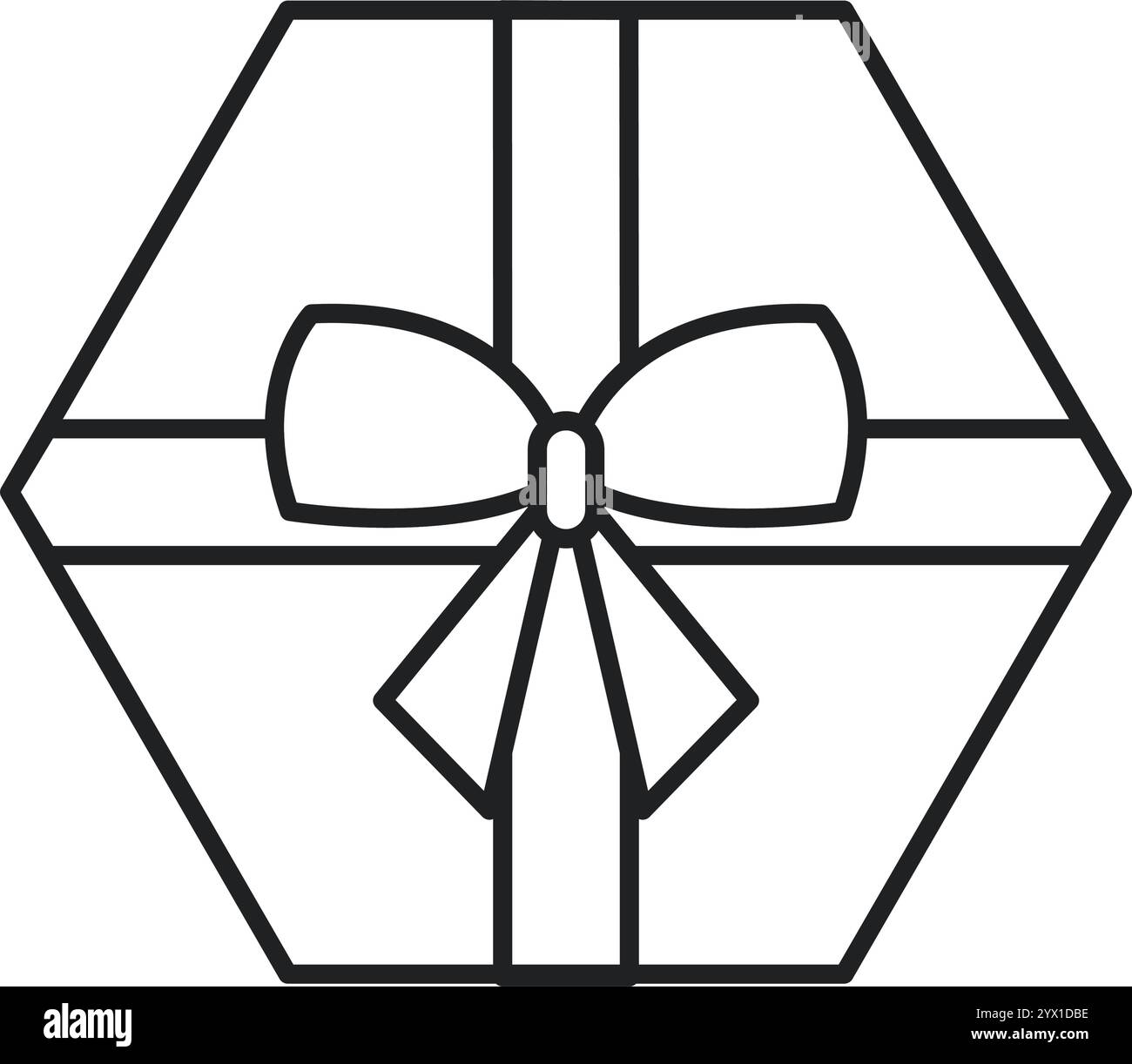 Gift box with bow in outline style Vector Stock Vector Image & Art - Alamy