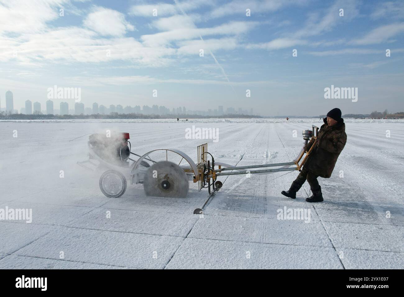 Harbin,China.9th December 2024. The ice collecting work of 26th Harbin ...