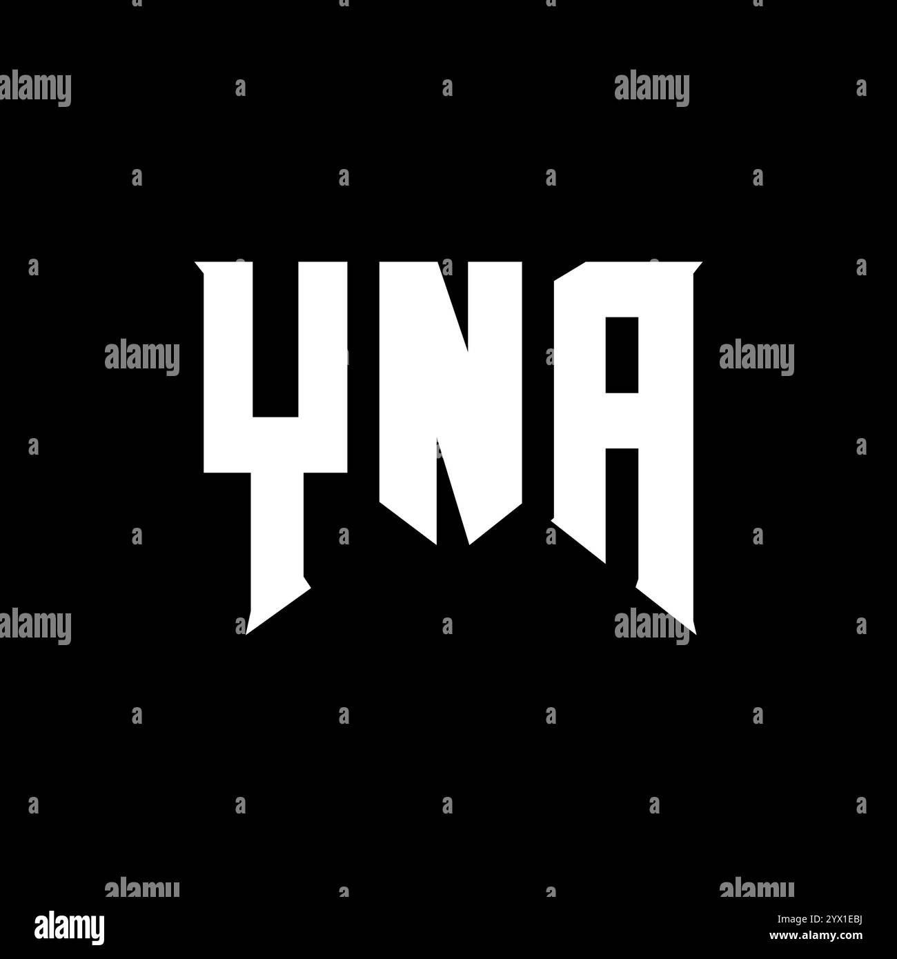 YNA letter logo design for technology company. YNA logo design black and white color combination ...