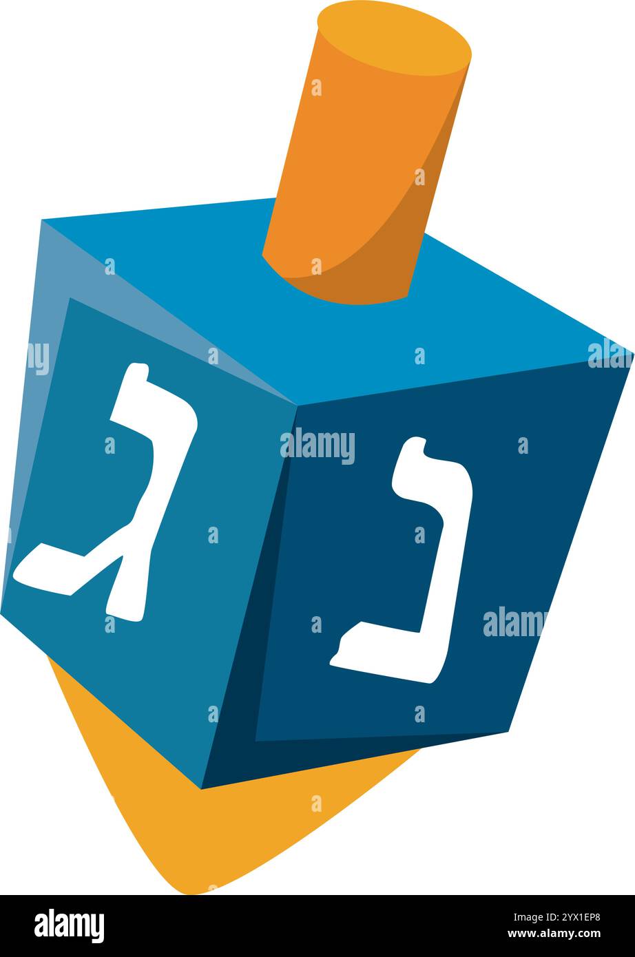 Blue dreidel with Hebrew letters for Hanukkah Vector Stock Vector Image ...