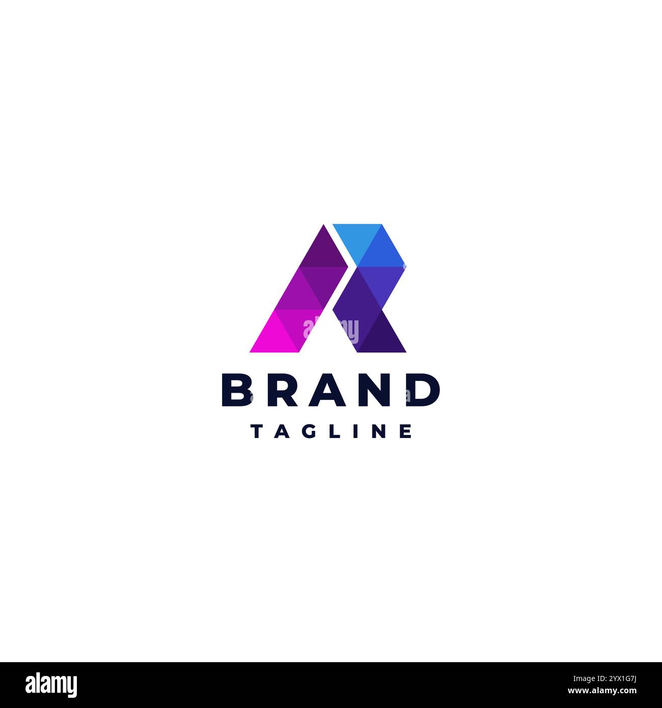 Colorful Letter AR Mosaic Logo Design. Colorful Triangles That Form the ...