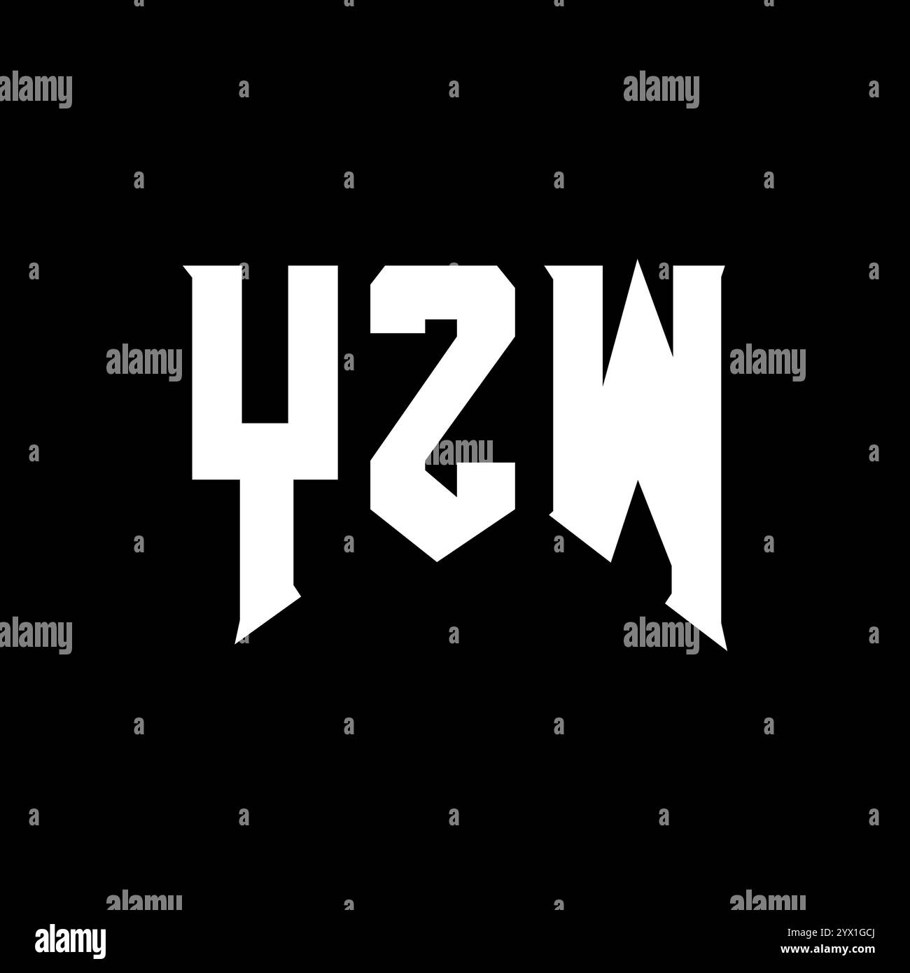YZW letter logo design for technology company. YZW logo design black and white color combination ...