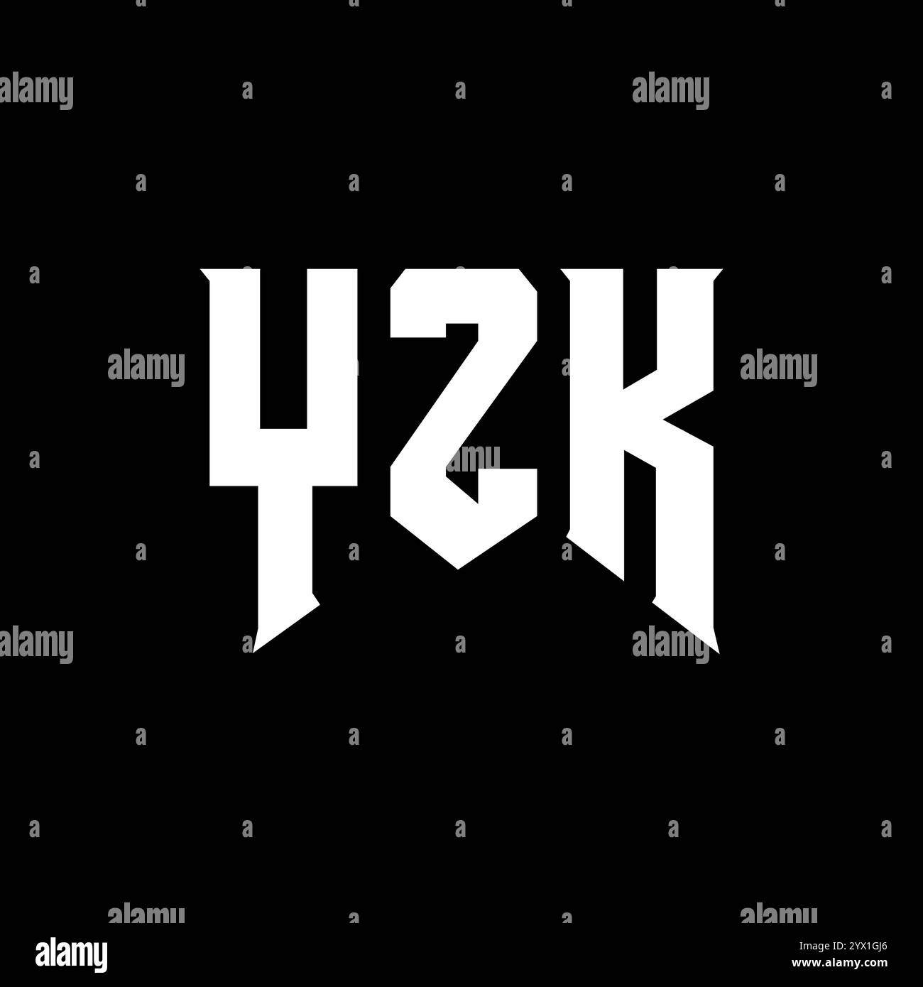 YZK letter logo design for technology company. YZK logo design black ...