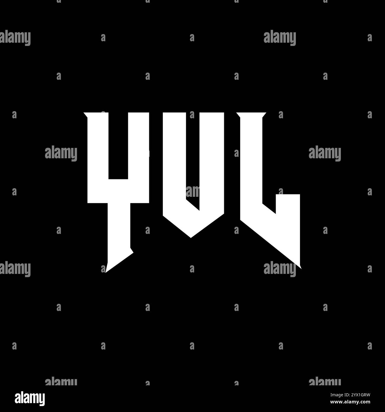 YUL letter logo design for technology company. YUL logo design black ...
