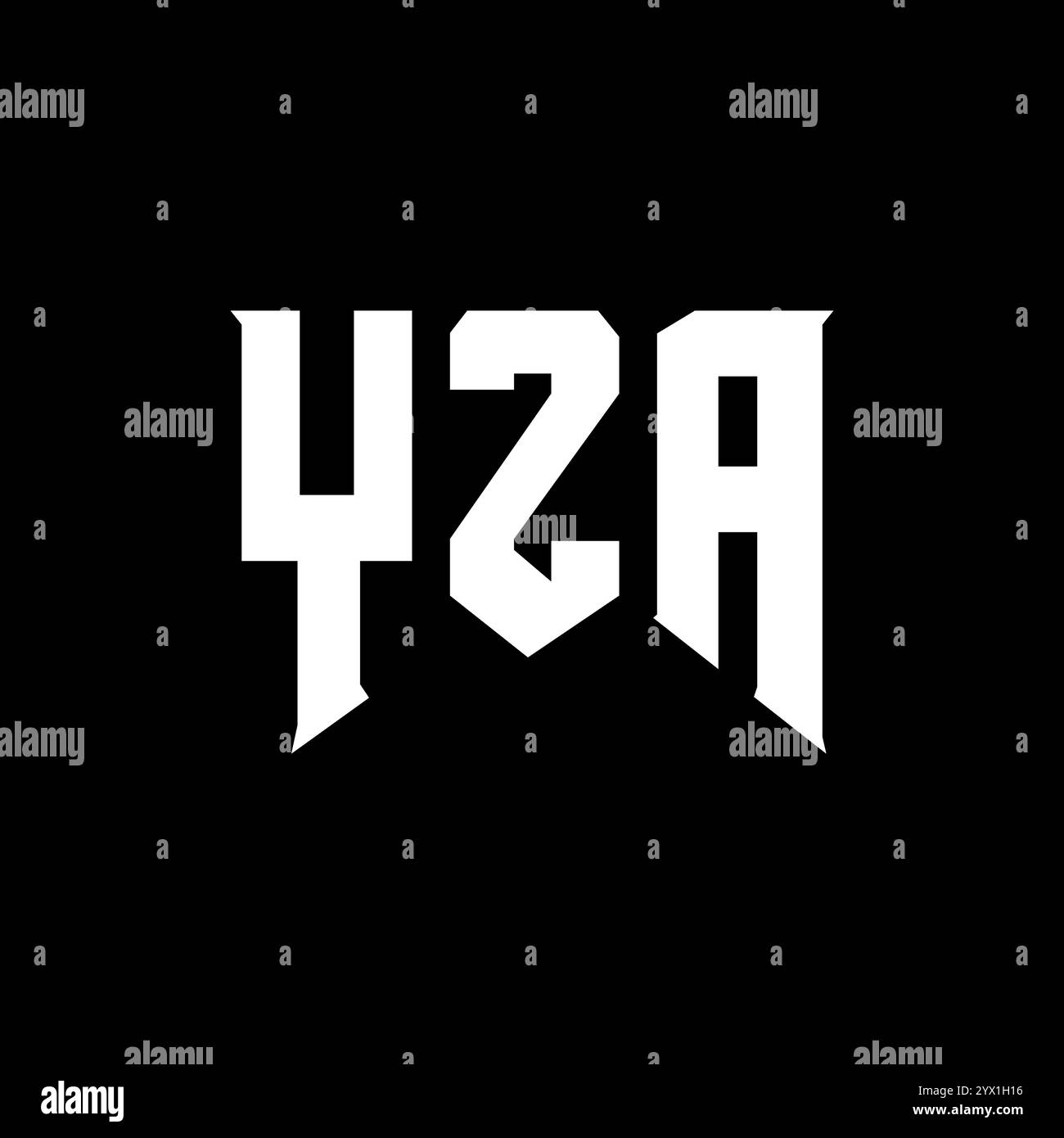 YZA letter logo design for technology company. YZA logo design black ...
