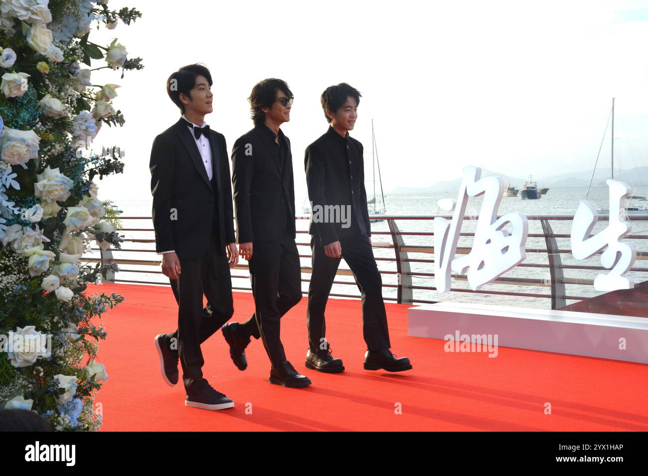 The crew of 'My Friend Andre' attend the closing ceremony.Sanya,China ...